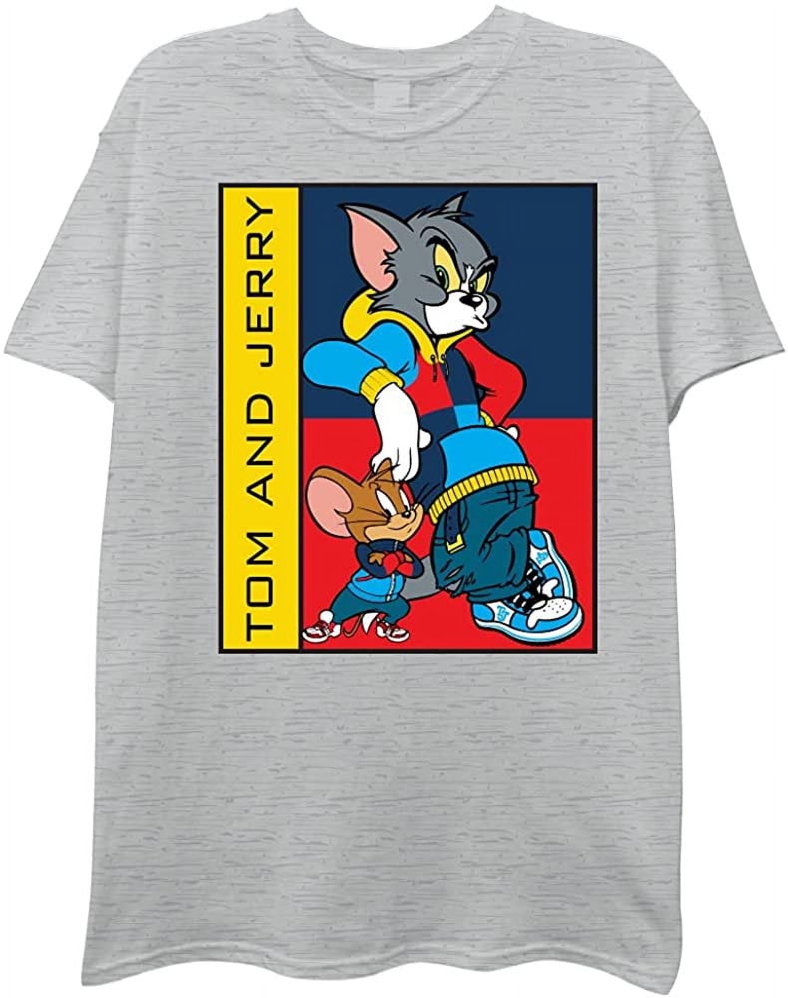 Tom and Jerry Men's Short Sleeve Crewneck T-Shirt, Unisex Adult Sizes ...