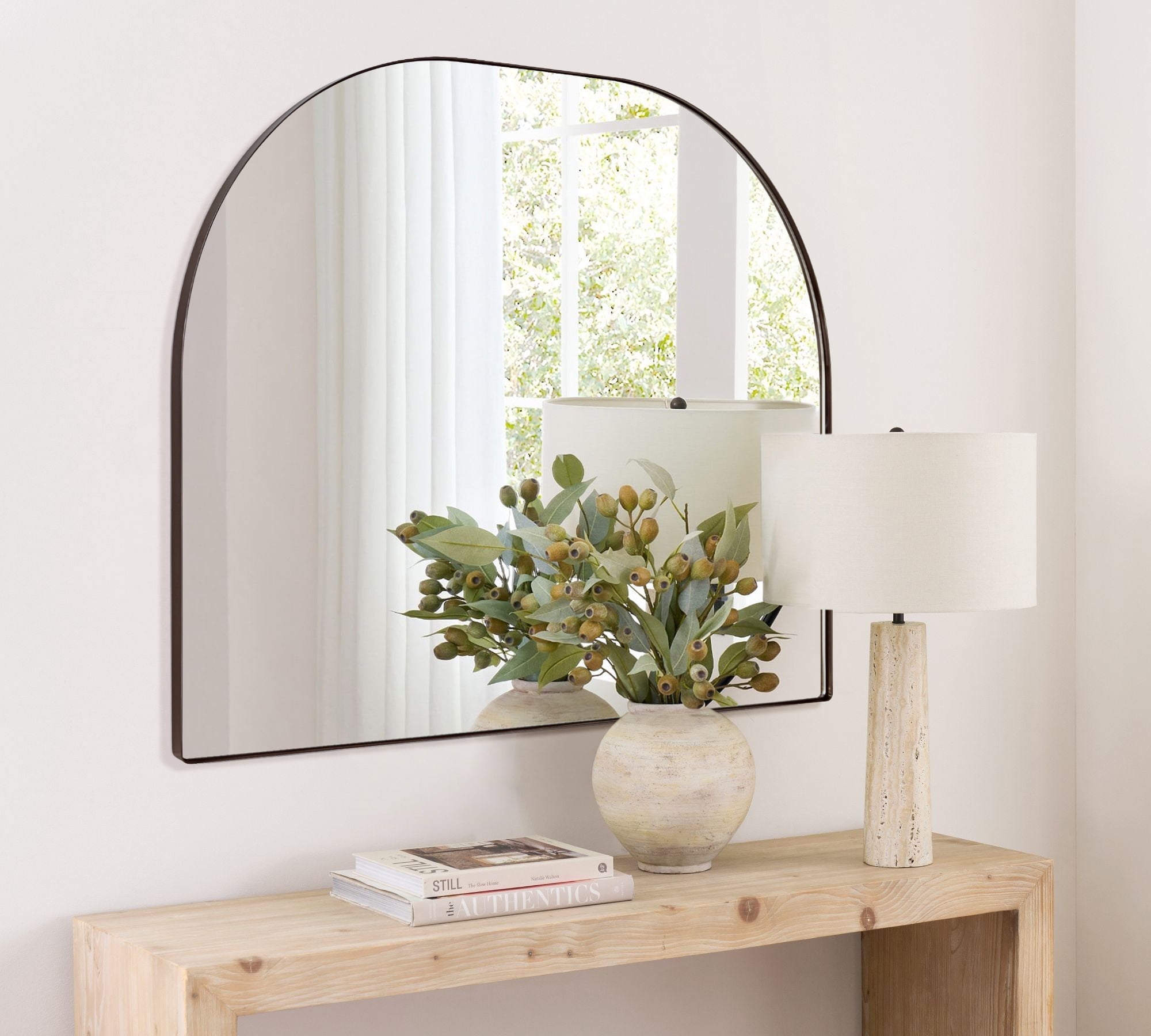 TEHOME 32x40'' Large Oil Rubbed Bronze Arched Mantel Mirror Arch ...