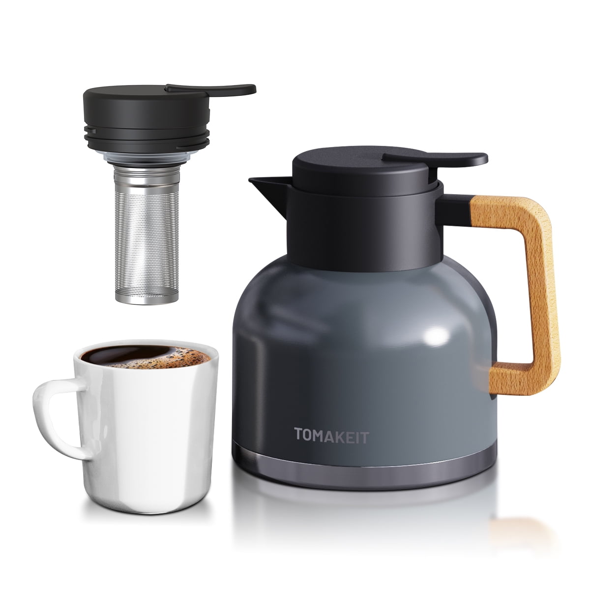 TOMAKEIT Stainless Steel Thermal Coffee Carafe -Double Walled Vacuum ...