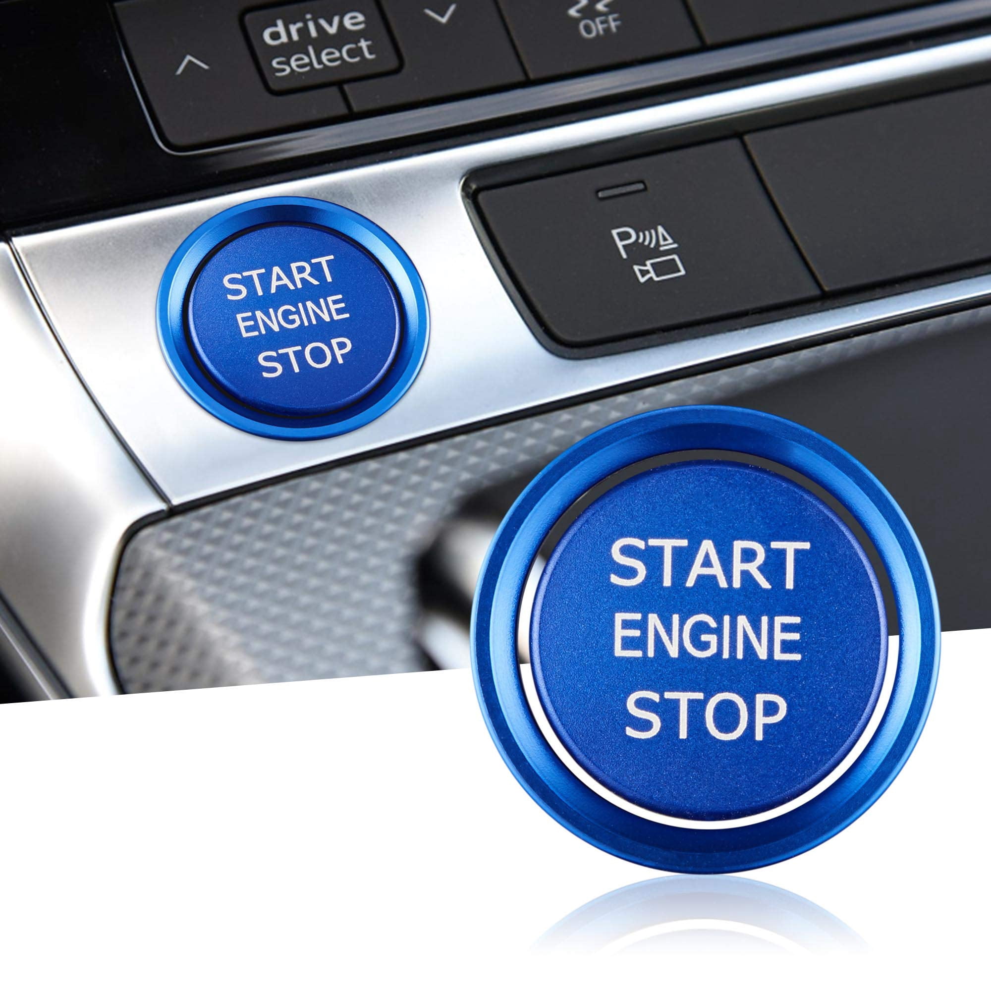 TOMALL Aluminum Engine Start MMF7 Stop Push Button Cover Trim ...