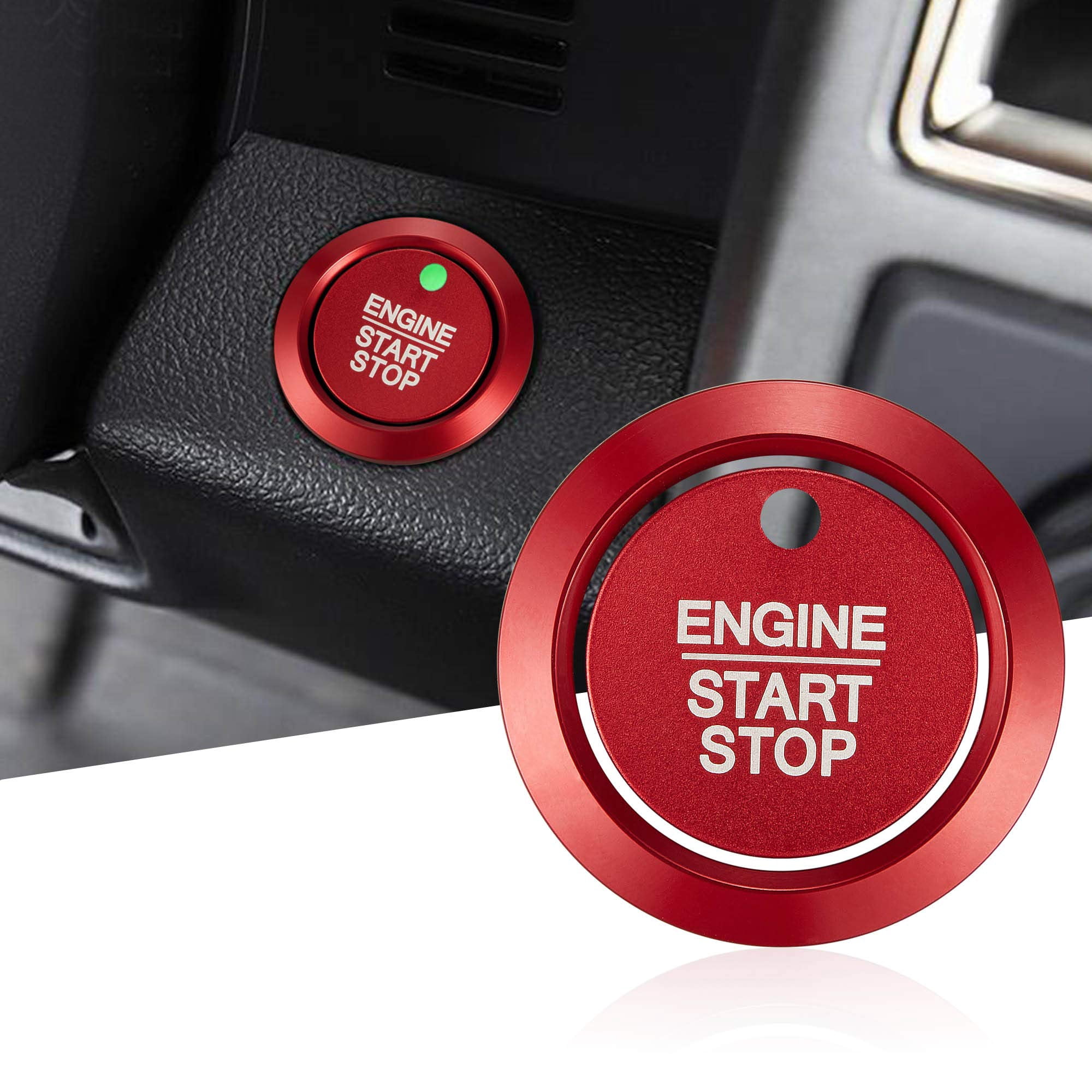 TOMALL Aluminum Engine Start Stop Push Button Cover Trim Compatible ...