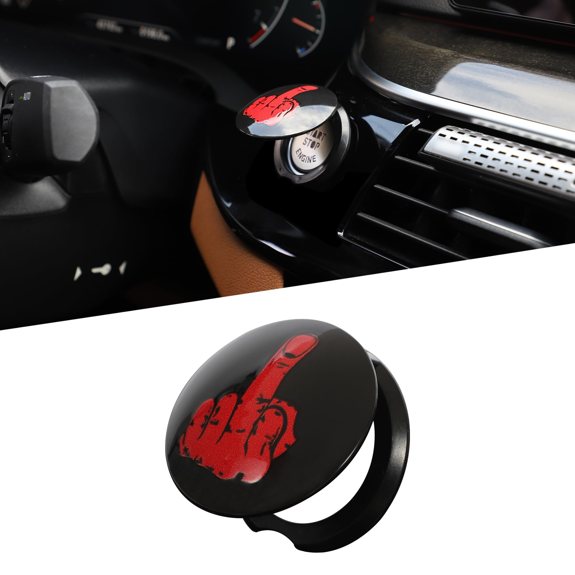 TOMALL Car Engine Start Button Cover Push Start Stop Button Trim for ...