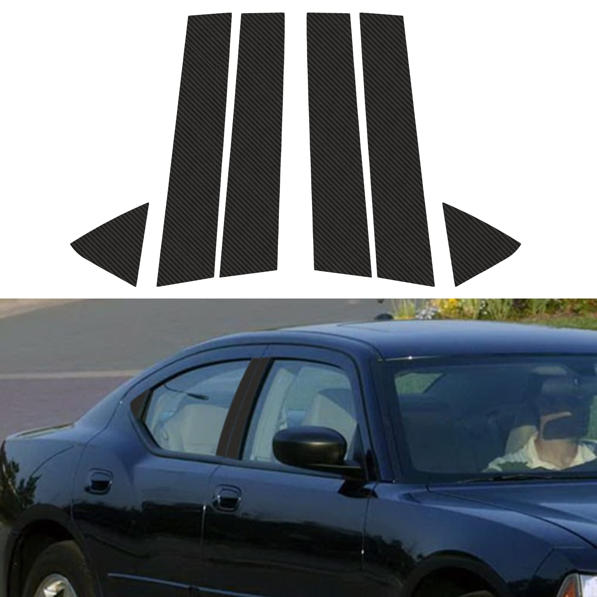 TOMALL Car Window Pillar STF9 Post Vinyl Stickers Compatible with Dodge ...