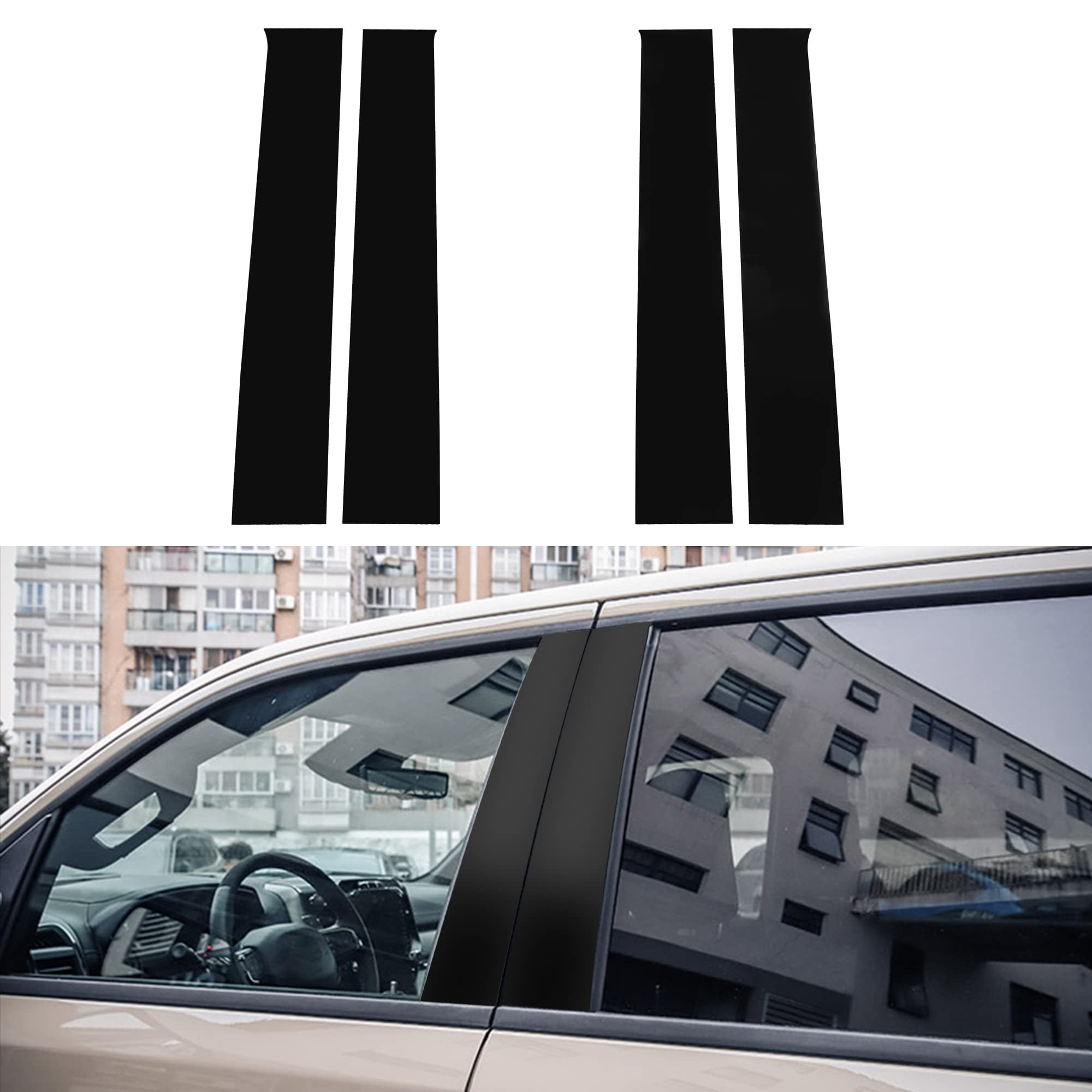TOMALL Car Window Pillar STF9 Post Vinyl Stickers Compatible Ram 1500 ...