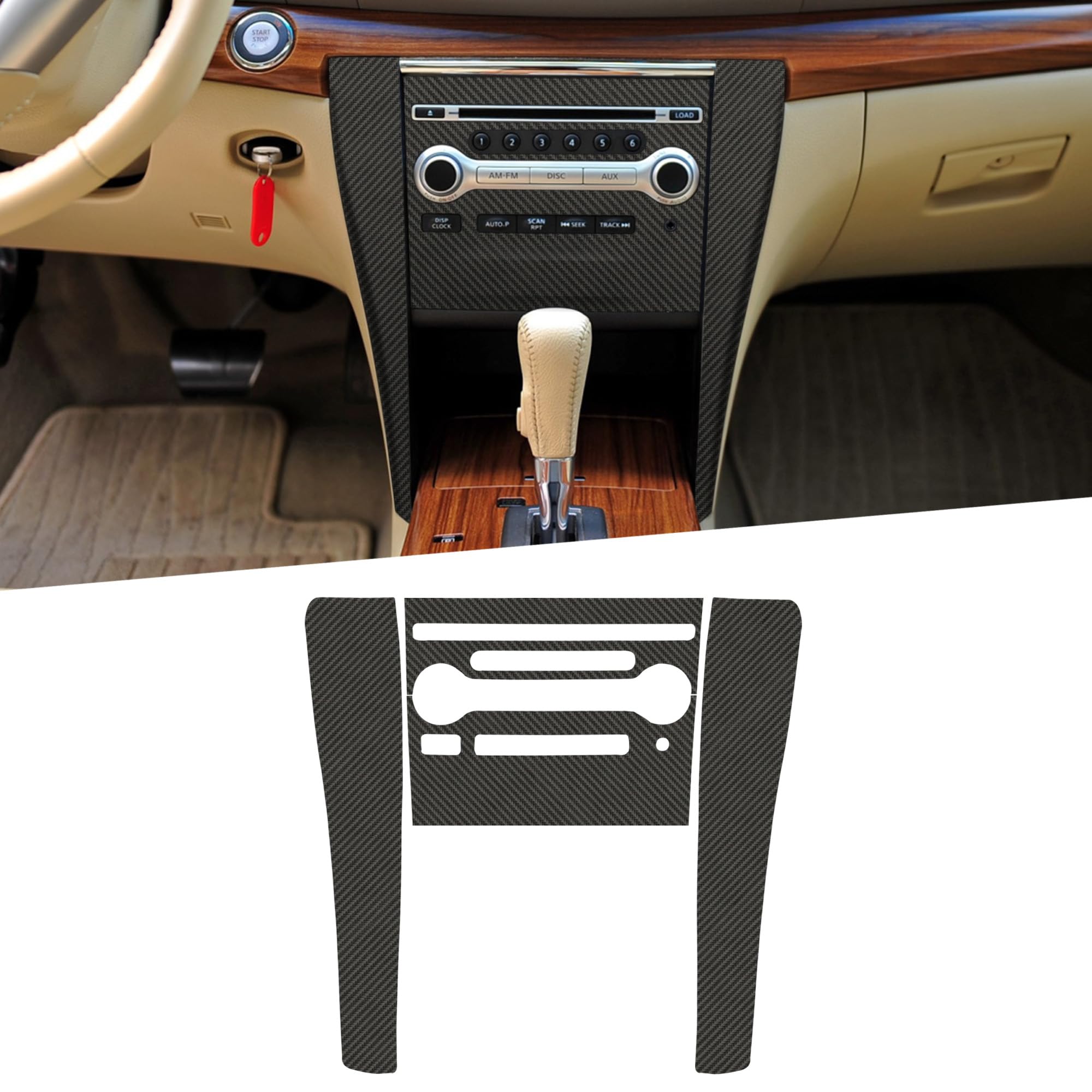 TOMALL Center Console Panel Sticker Compatible with Nissan Altima 2008 ...