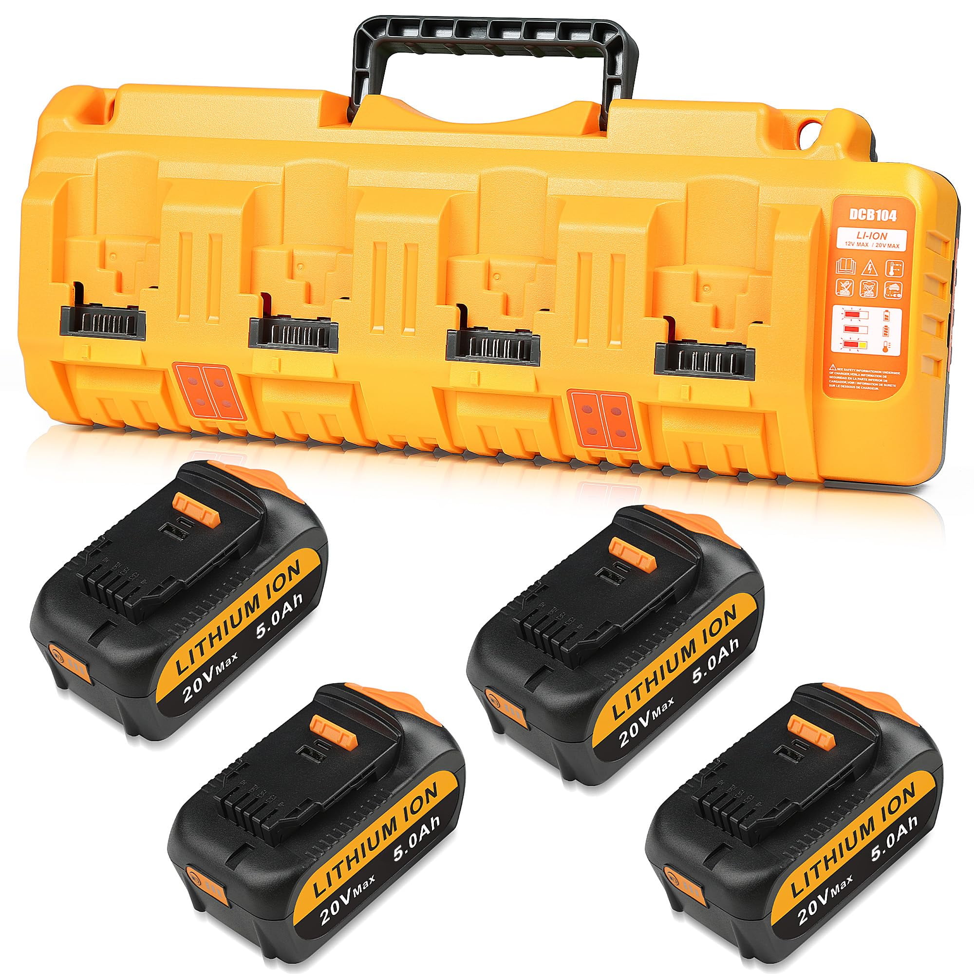 TOMAPEX Upgraded 4Pack 20v Max Battery with USB Replacement for Dewalt ...