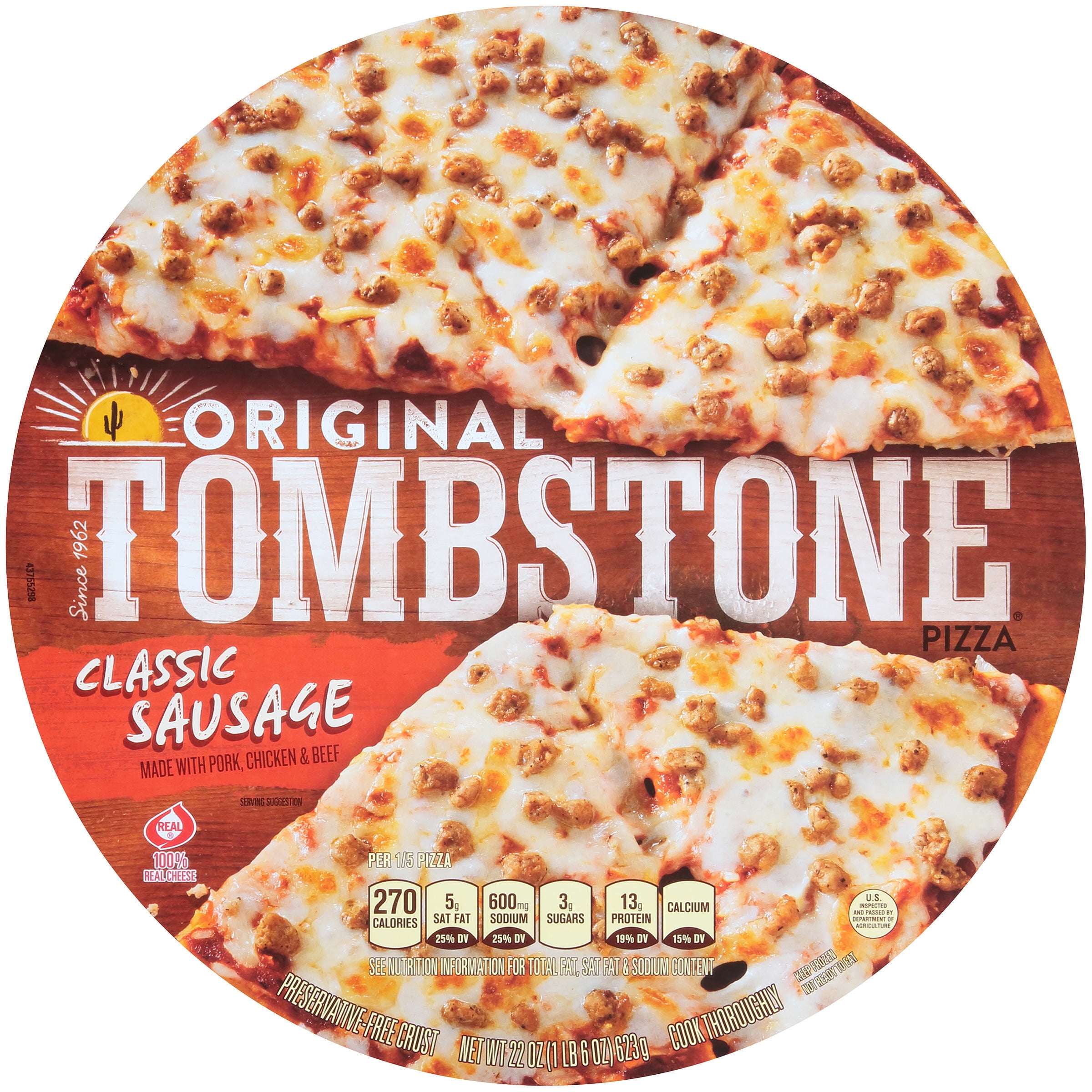 TOMBSTONE Original Classic Sausage Frozen Pizza 22 oz. Pack - Walmart.com