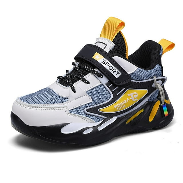 RIBONGZ Boys Sneakers Kid's Running Shoes Breathable Lightweight Outdoor Sport Casual Tennis ...