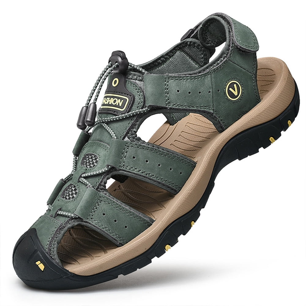 RIBONGZ Men's Closed Toe Water Sandals Hollow-Out Wading Shoes Men ...