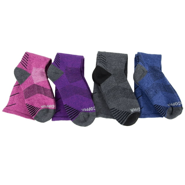 Tommie Copper Womens 4 Pair Compression Over The Calf Socks Purp Pink
