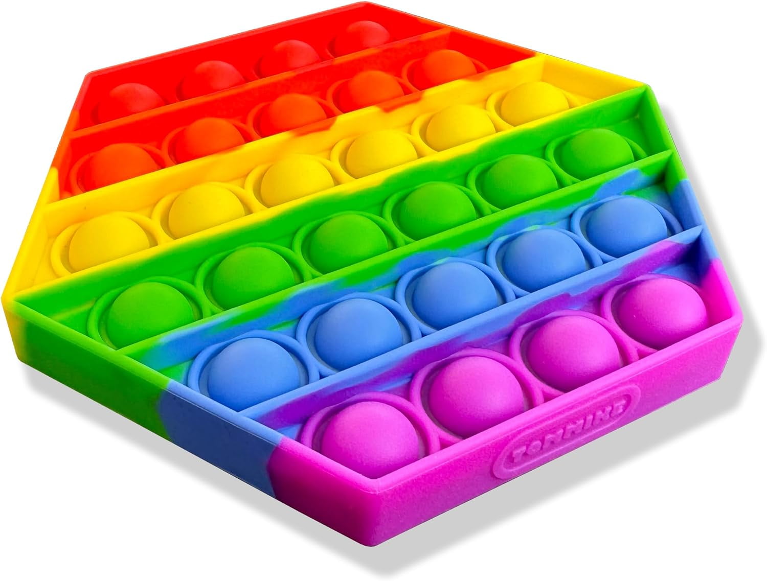 TOMMIKE Hexagon Pop It Fidget Toy (Rainbow) - Walmart.com
