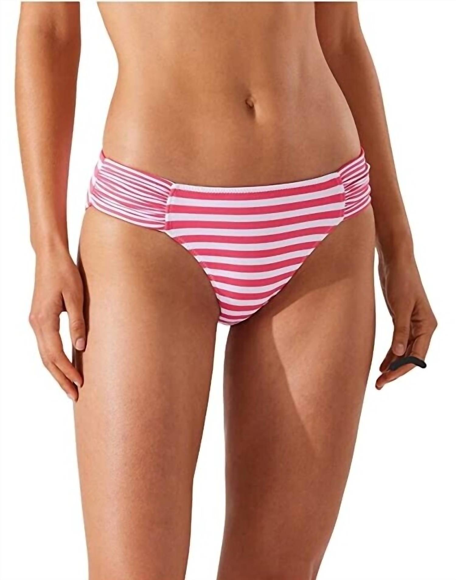 Tommy Bahama Breaker Bay Stripe Reversible Side Shirred Hipster Bikini