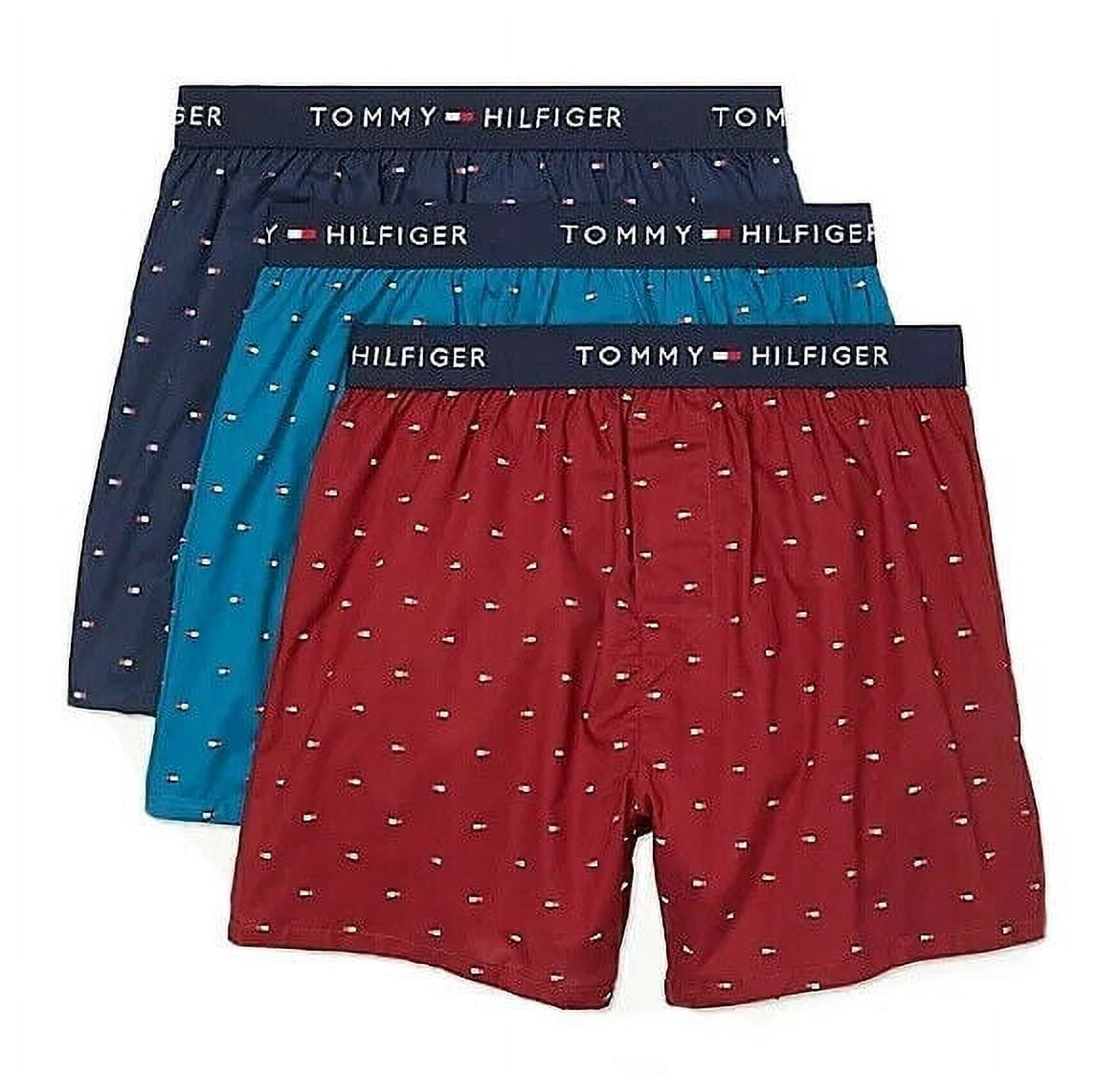 TOMMY HILFIGER MEN X3 - 221 MAHOGANY XLARGE - 3 PACK SLIM WOVEN BOXER ...