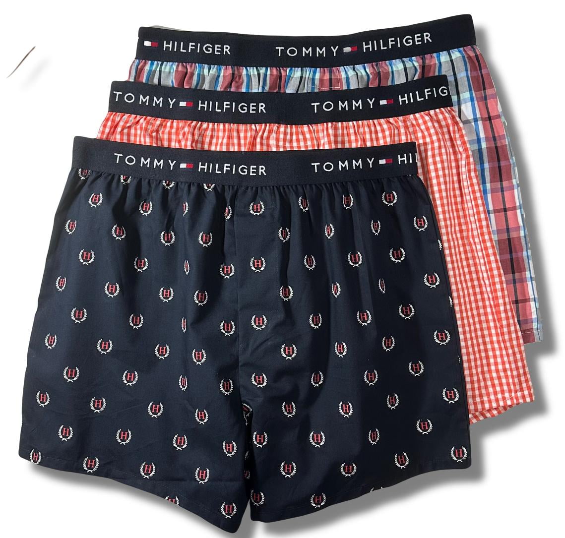 TOMMY HILFIGER MEN X3 - 243 REGATTA XLARGE - 3 PACK SLIM WOVEN BOXER ...