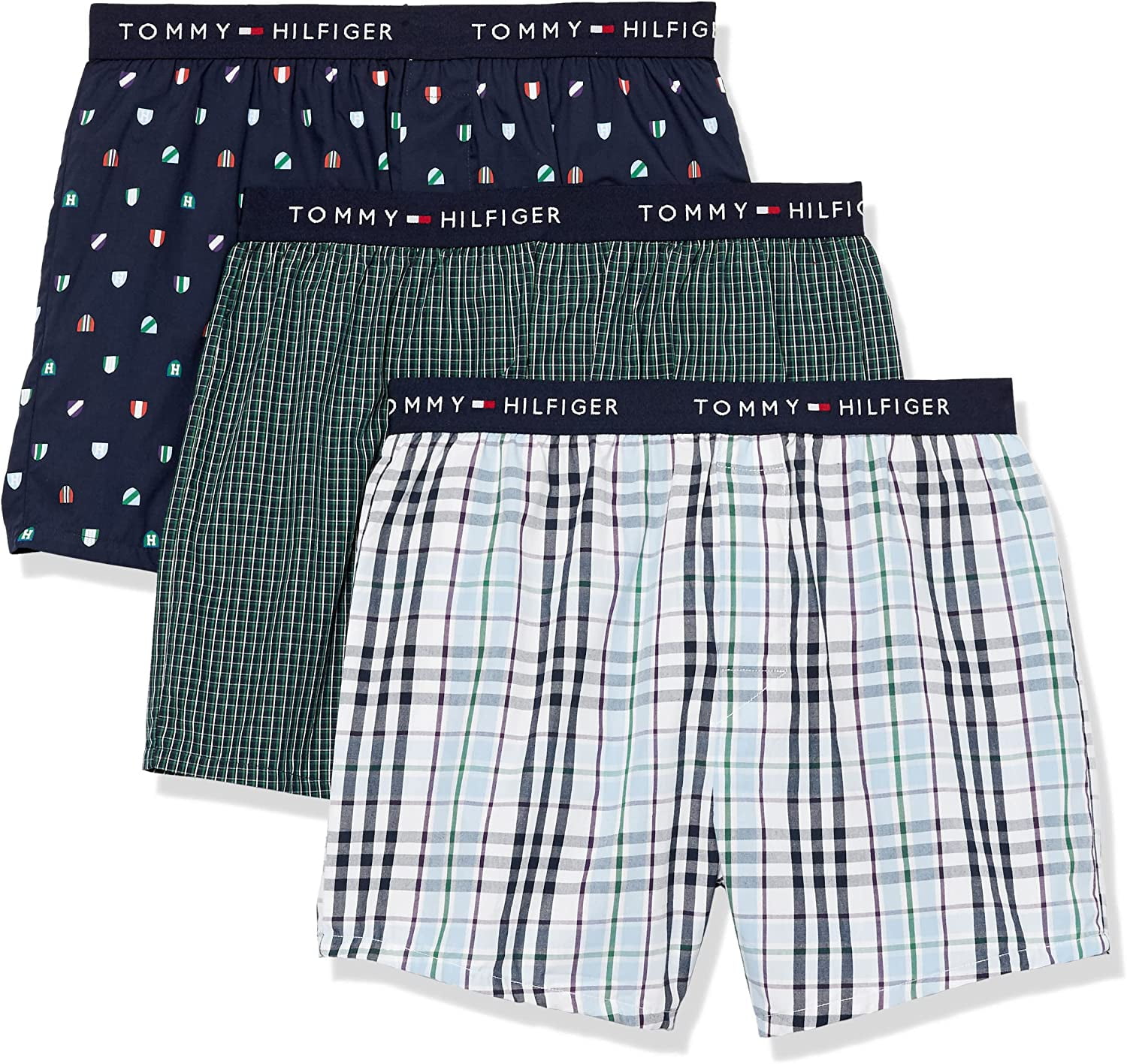 TOMMY HILFIGER MEN X3 - SHIELD XLARGE - PACK 3 COTTON WOVEN BOXER ...