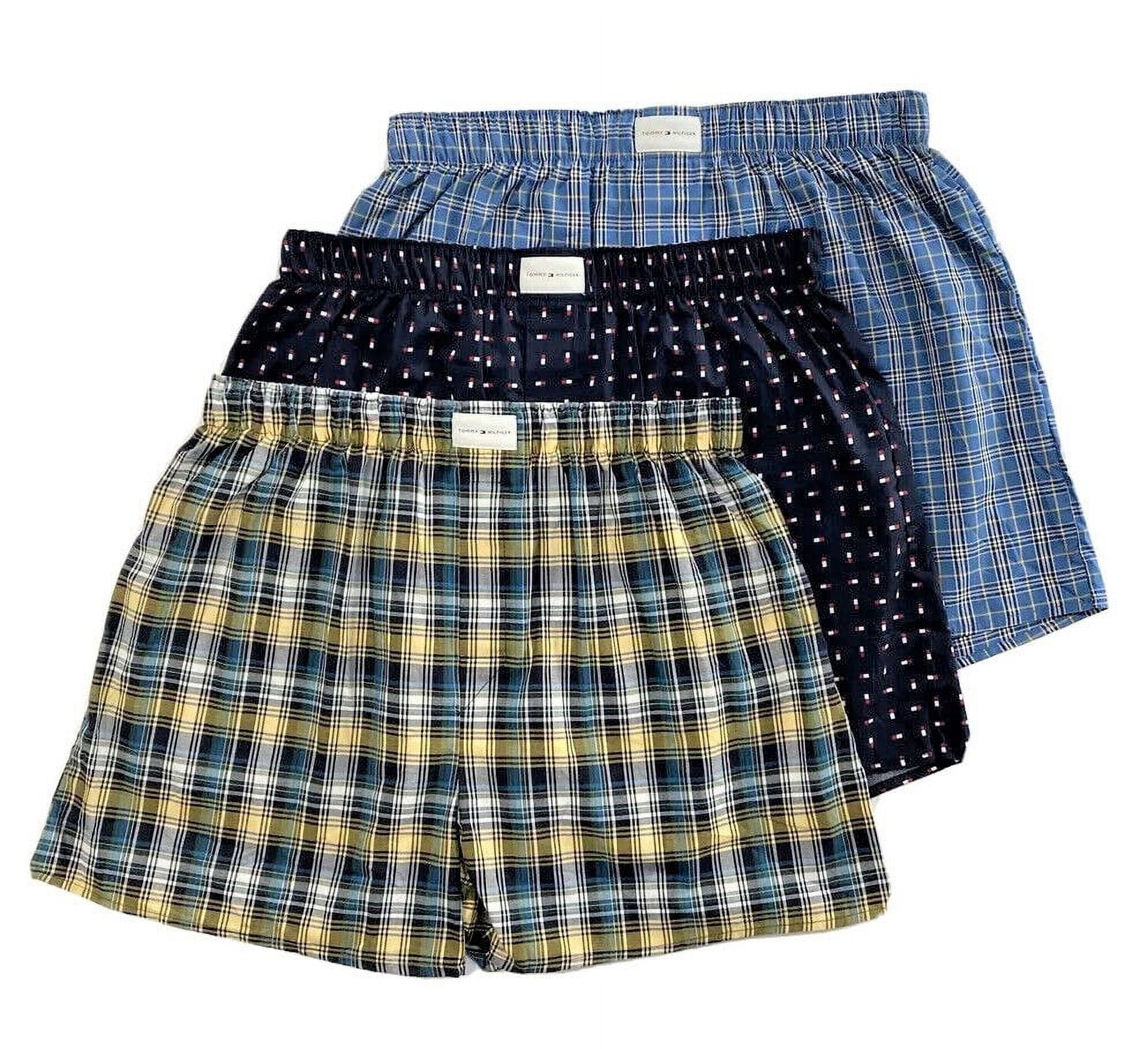 TOMMY HILFIGER MEN X3 - WZ YELLOW PLAID MEDIUM - 3 PACK WOVEN BOXER ...