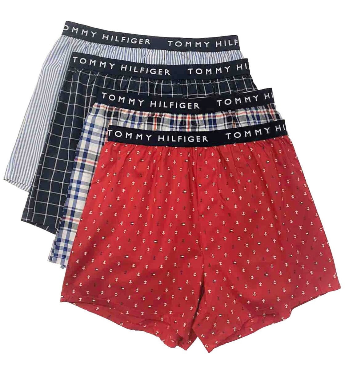 TOMMY HILFIGER MEN X4 - 223 CONVOY XLARGE - 4 PACK FIT WOVEN BOXER ...