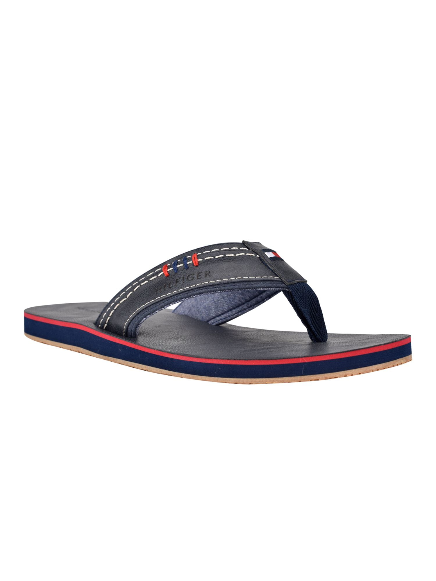 TOMMY HILFIGER Mens Blue Padded Destino Round Toe Slip On Flip Flop ...