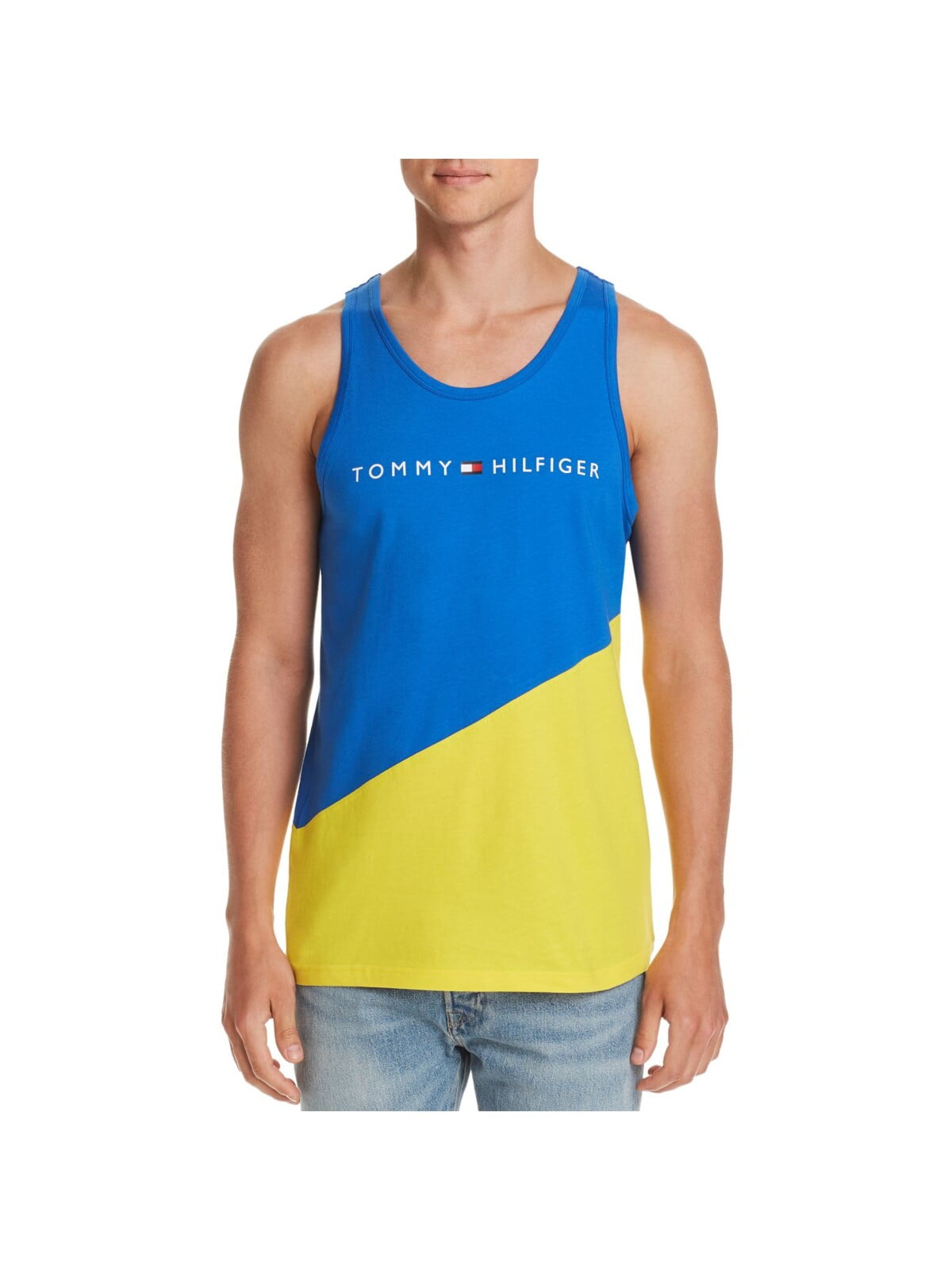 TOMMY HILFIGER Mens Modern Essential Blue Scoop Neck Tank Top M ...