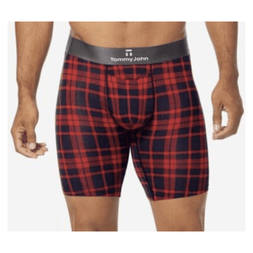 TOMMY JOHN Second Skin Moisture-Wicking Plaid Boxer Briefs, Night Sky ...