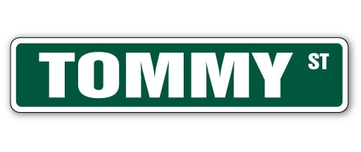 TOMMY Street Sign Childrens Name Room Sign | Indoor/Outdoor | 36" Wide ...