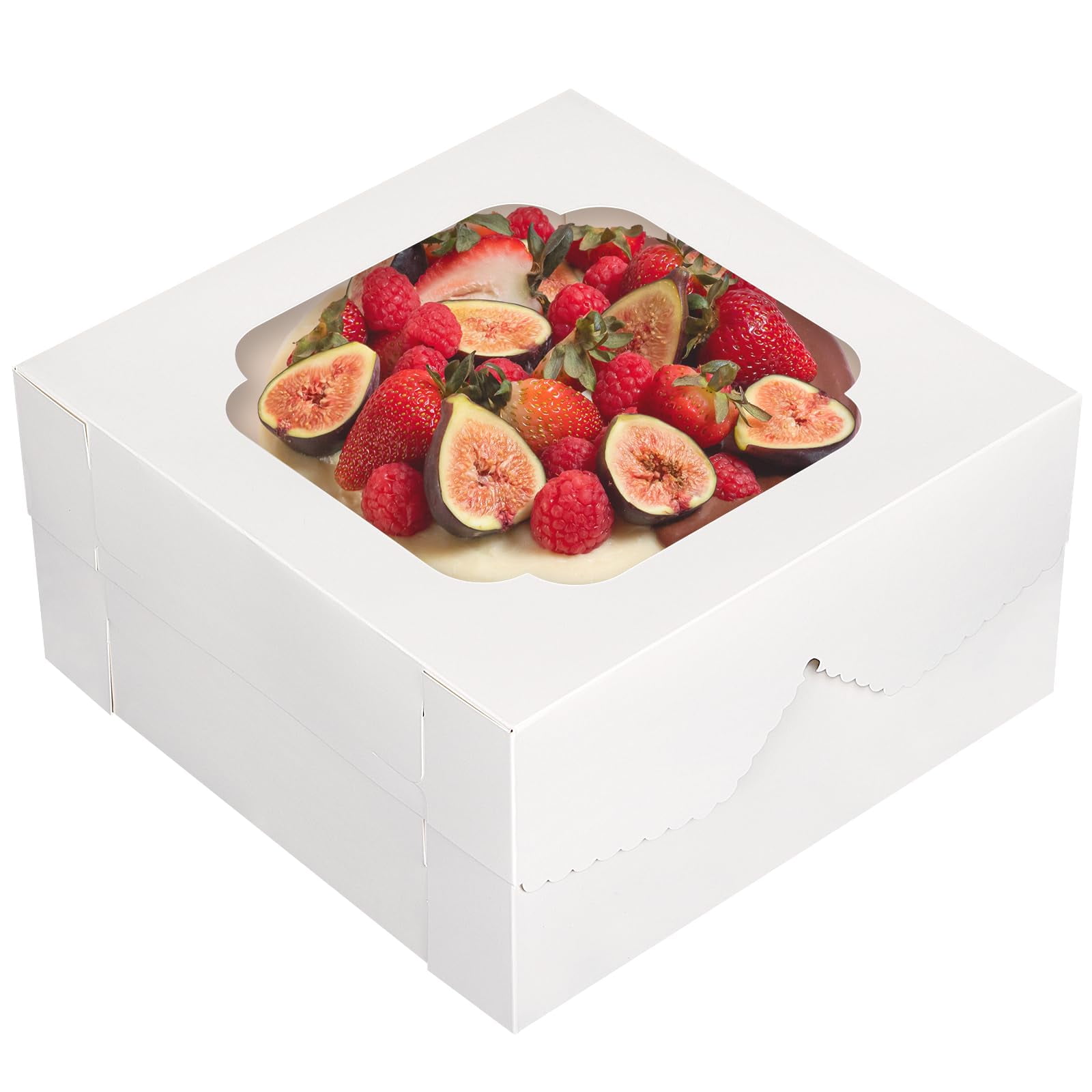 TOMNK 20pcs Cake Boxes, 12x12x6Inch White Bakery Boxes with Window ...