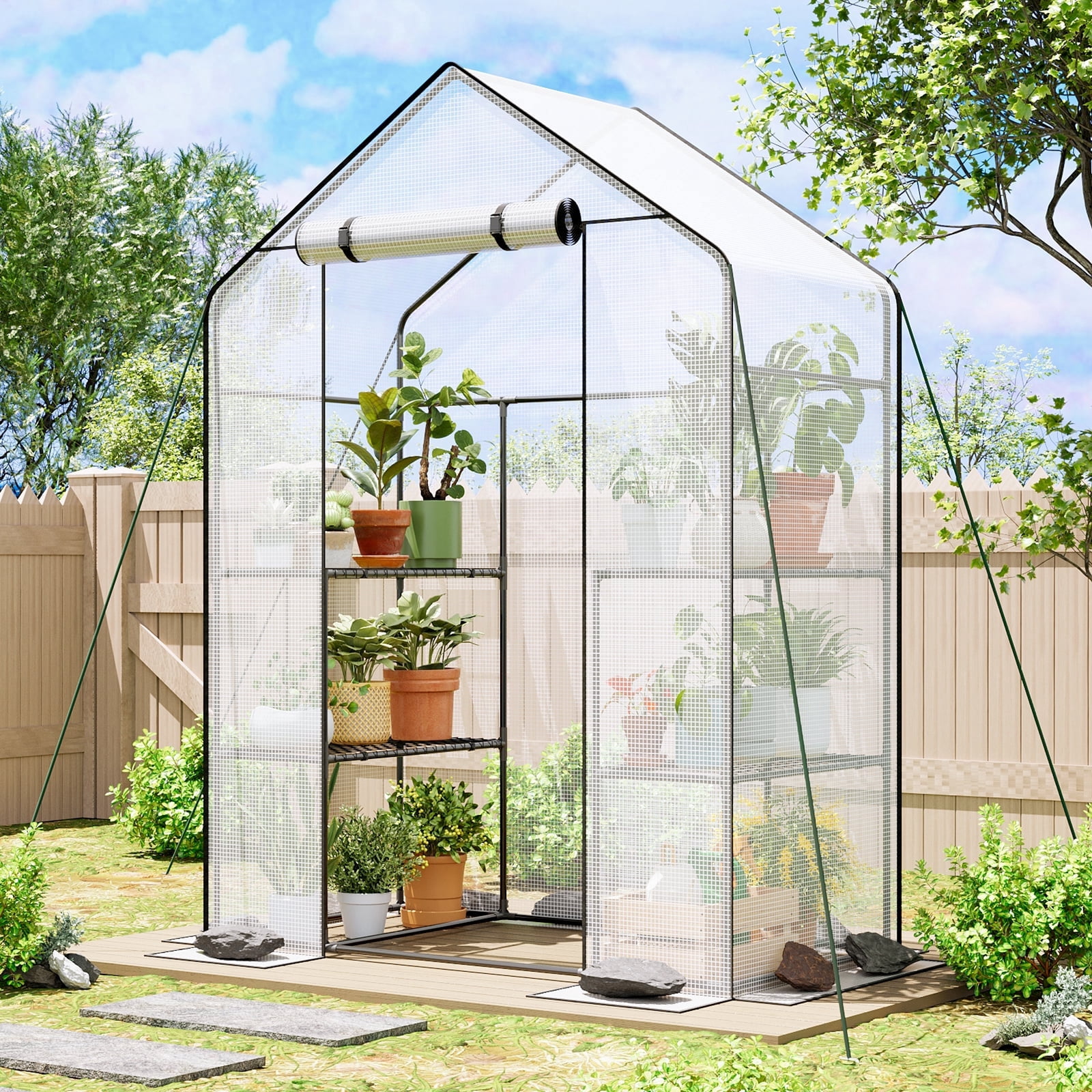 TOMNK Greenhouse, 57 x 28 x 76'' Greenhouses for Outdoors, Portable ...
