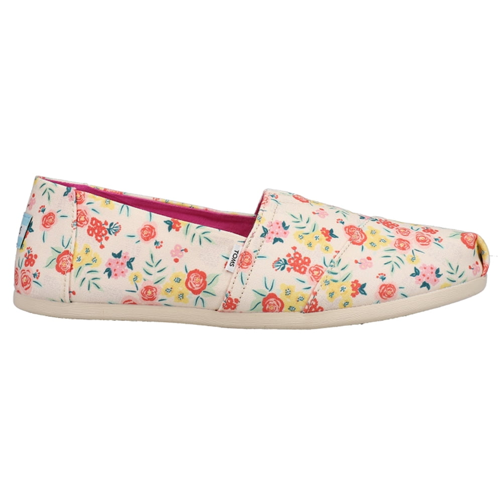 TOMS Womens Alpargata Floral Slip On Flats Casual Shoes - Walmart.com