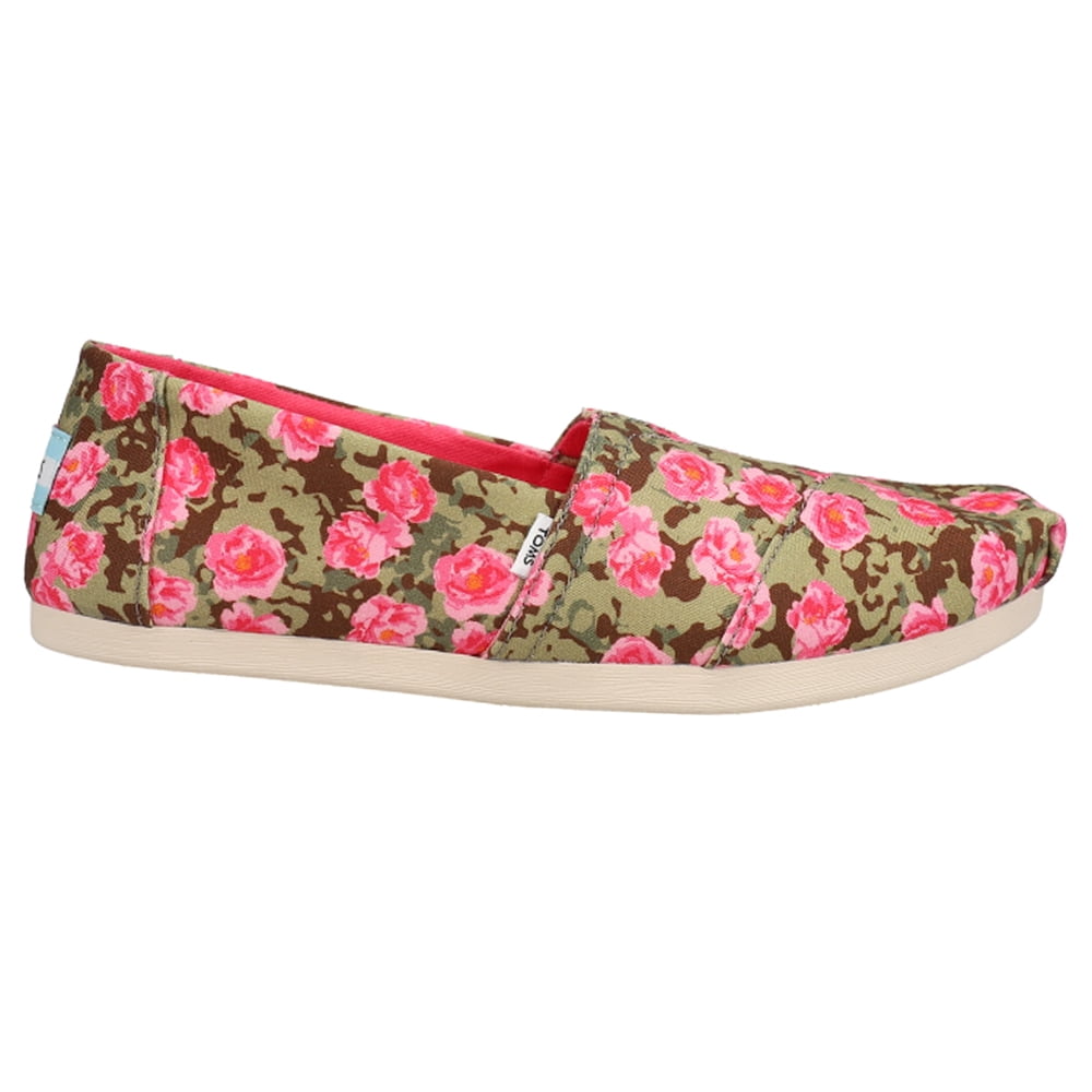 TOMS Womens Alpargata Floral Slip On Flats Casual Shoes - Walmart.com