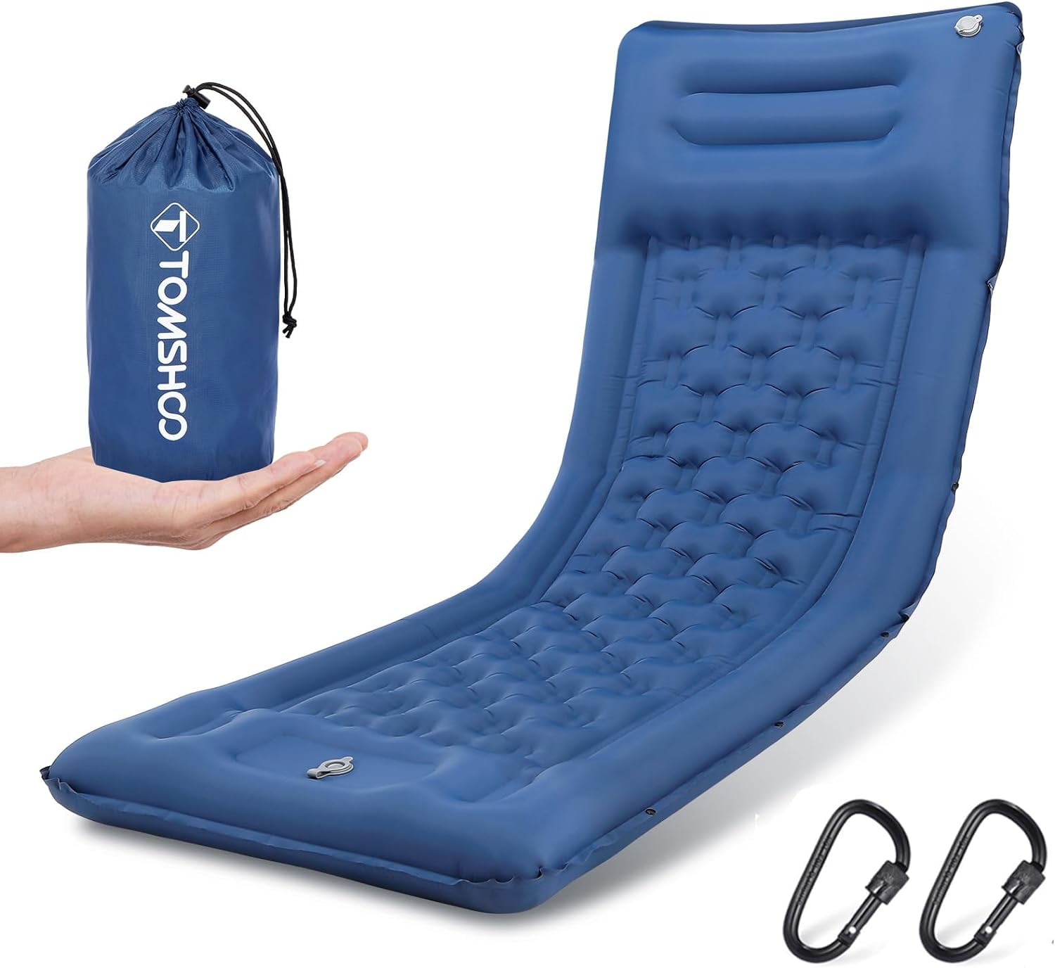 TOMSHOO Inflatable Mattress for 1 Person Sleeping Pad for Camping Built ...