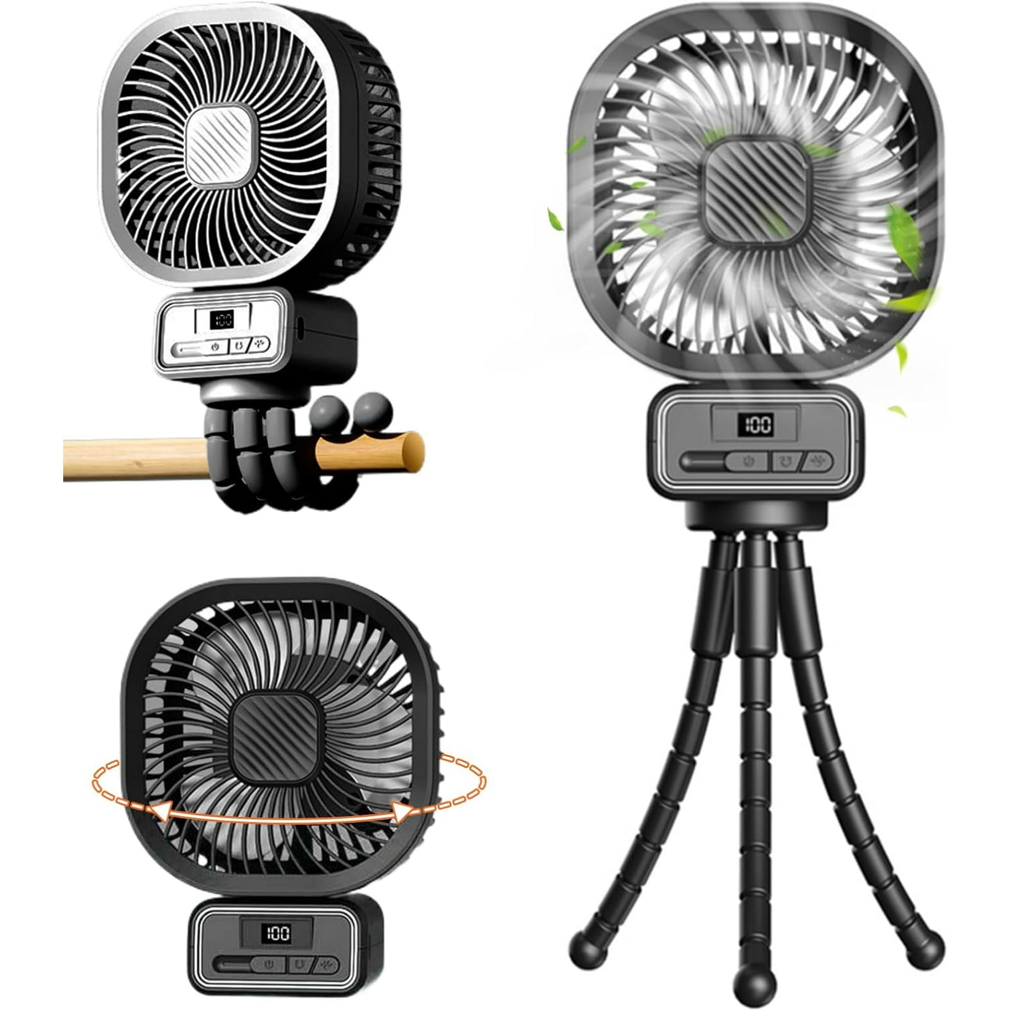 TOMSHOO Portable Mini Stroller Fan, Battery Operated Small Clip on Fan ...