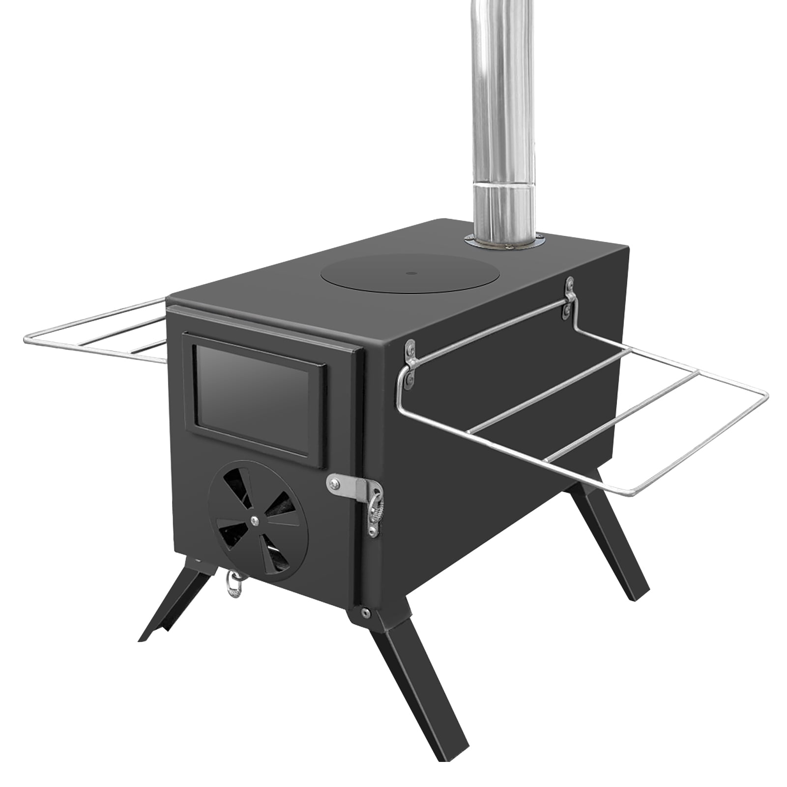 TOMSHOO Portable Wood Burning Stove with Detachable Chimney - Perfect ...