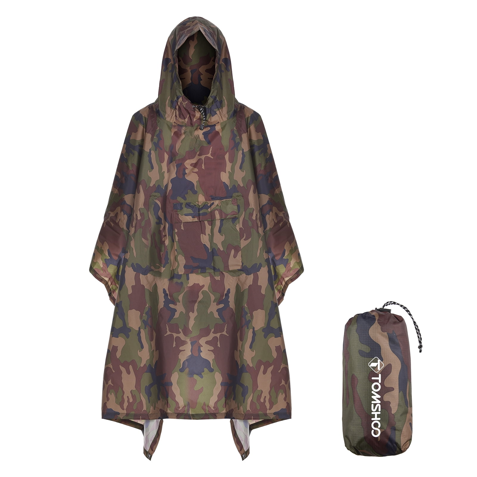 TOMSHOO Rain Poncho, Raincoat, Waterproof Camping Tent, Tarpaulin, 3-in ...