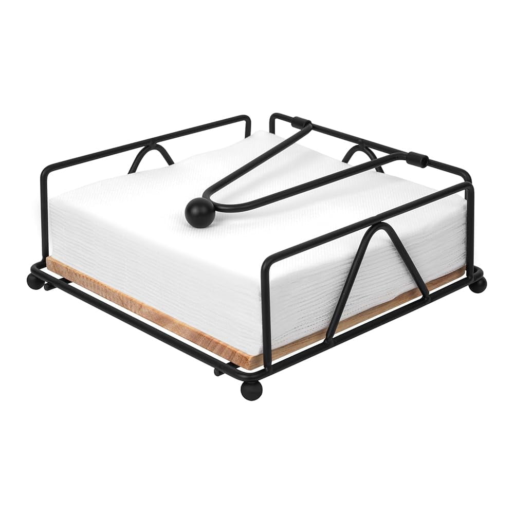 TOMVAES Metal Napkin Holder with Dispenser ArmFlat Paper Napkins ...