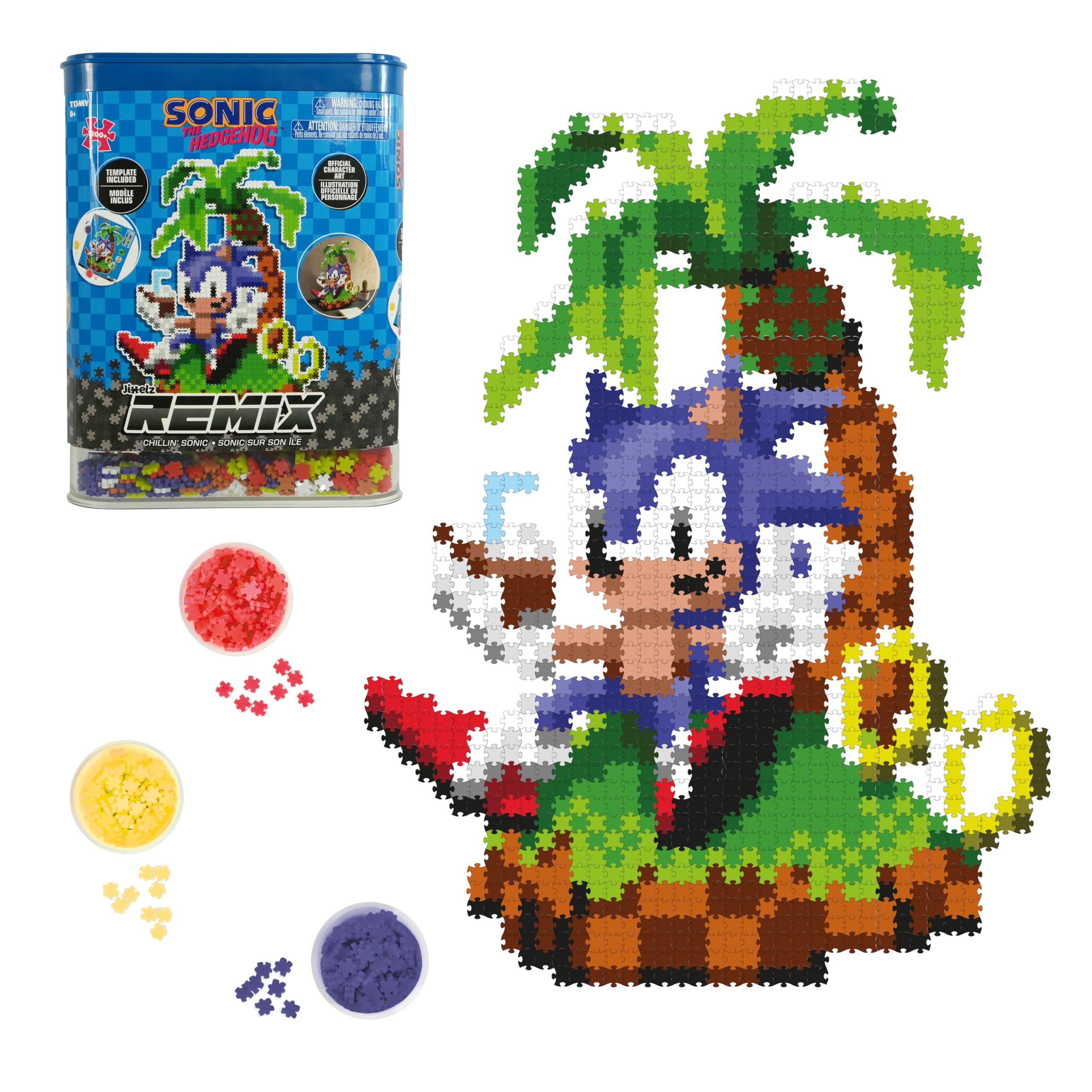 TOMY Jixelz Remix Sonic KEF16 The Hedgehog Craft Kit - Sonic and Ring - No Heat or Water ...