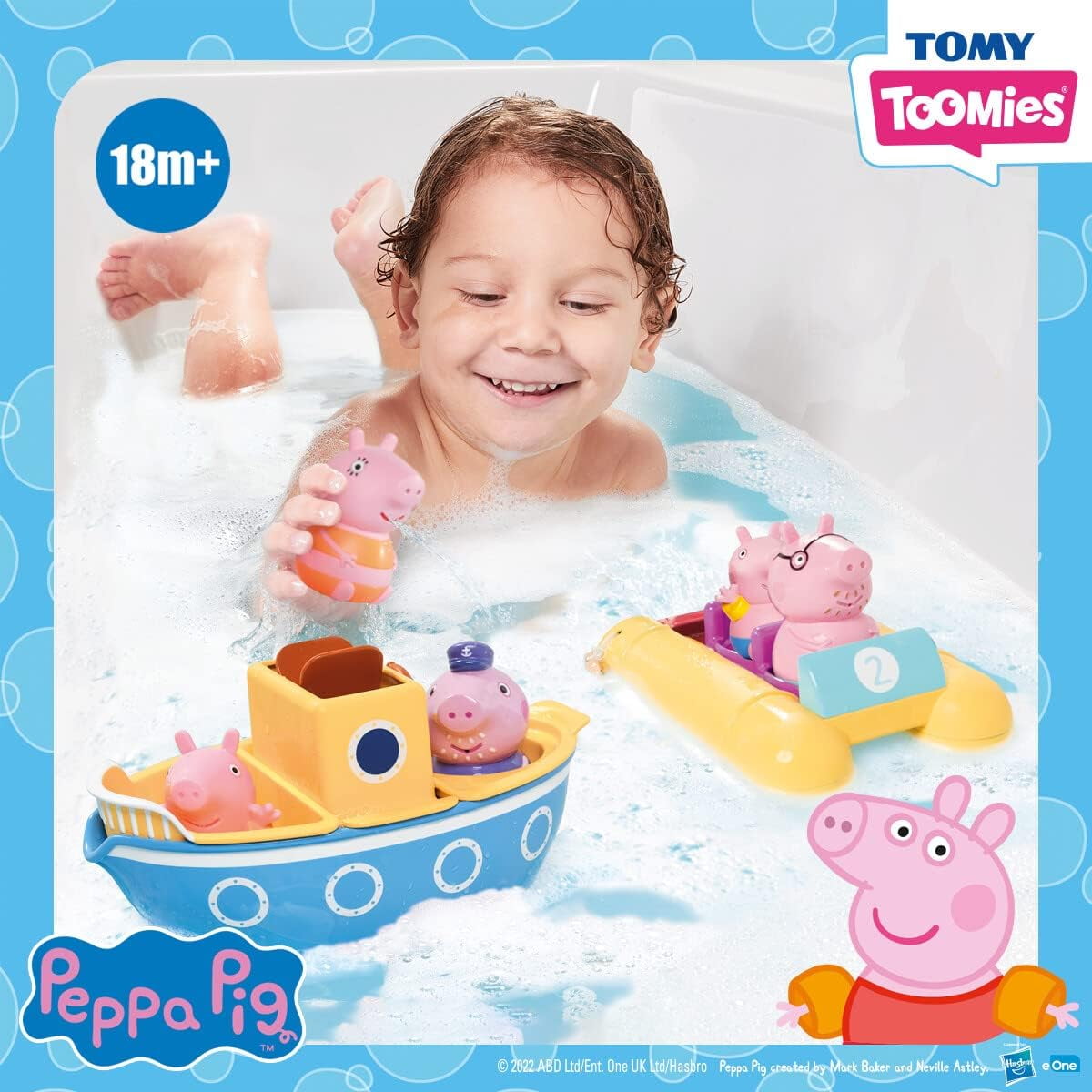 TOMY Peppa Pig Bath Toys - Boat Adventure Set Fun Water-Based Tricks ...