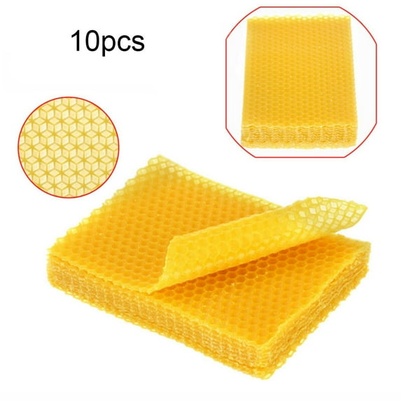 TONAIN 10pcs Beeswax Foundation Beehive Wax Frames Base Sheets Bee Comb ...