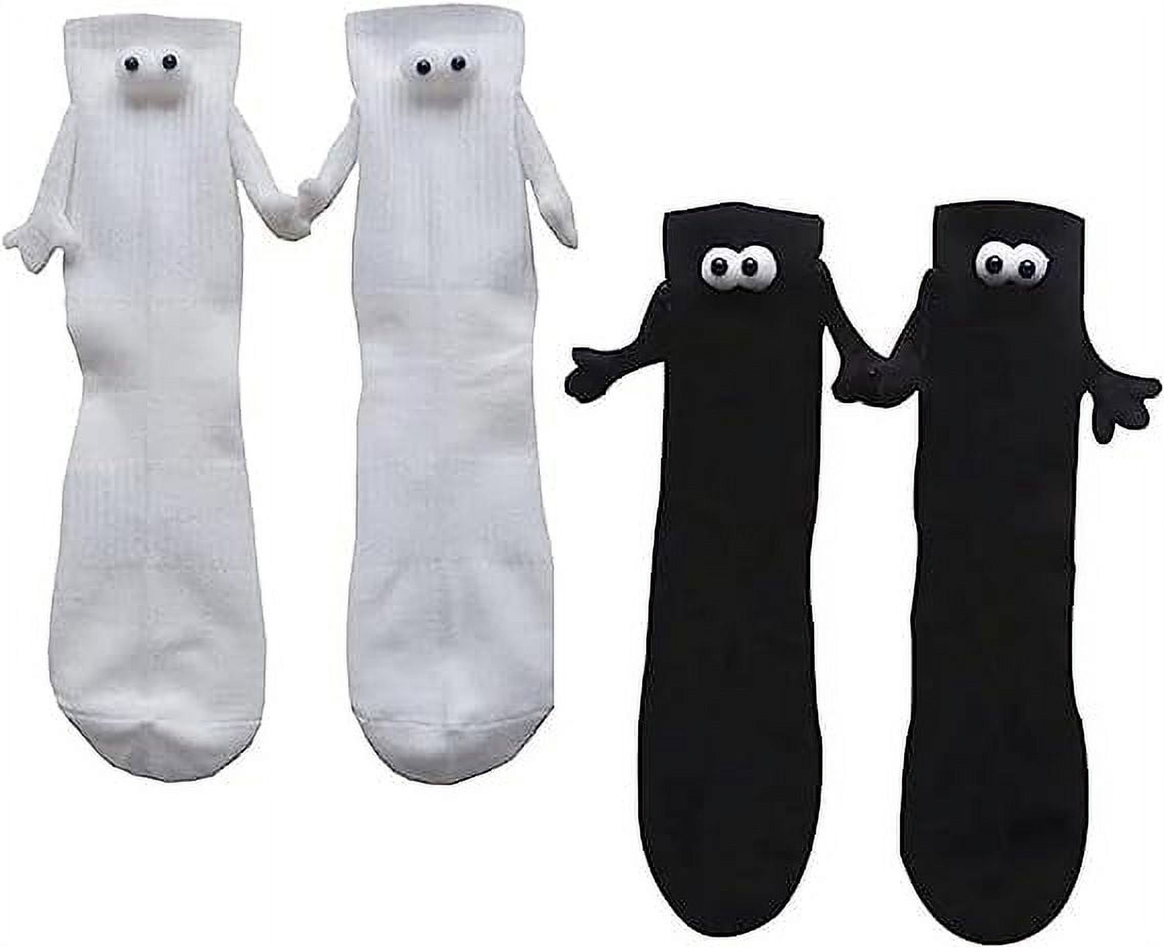 TONAIN Hand in Hand Socks, Magnetic Sucktion 3D Doll Couple Socks, Funny Couple Holding Hands ...