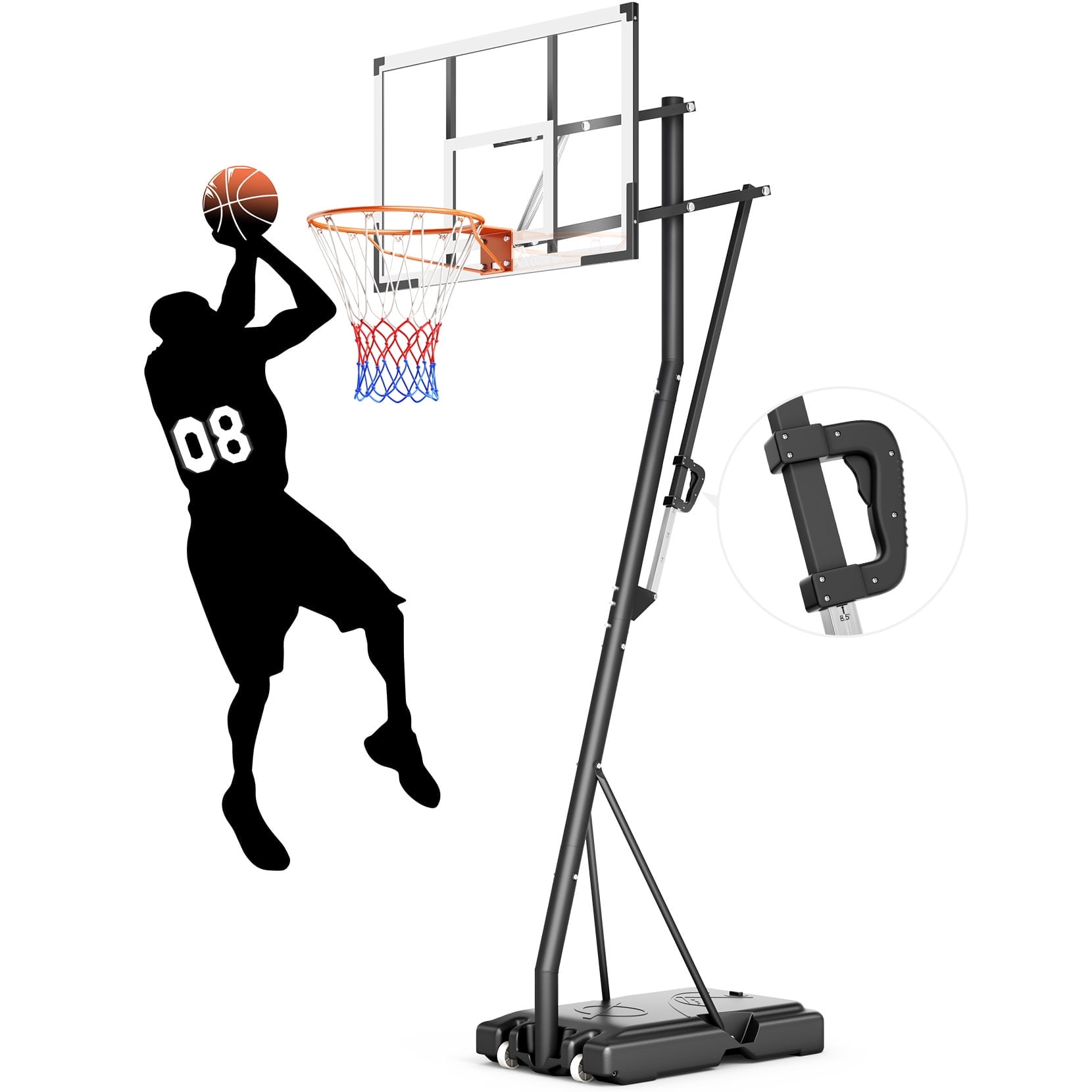 Toremore 10FT Basketball Hoop Adjustable Easily, Portable Hoops & Goals ...