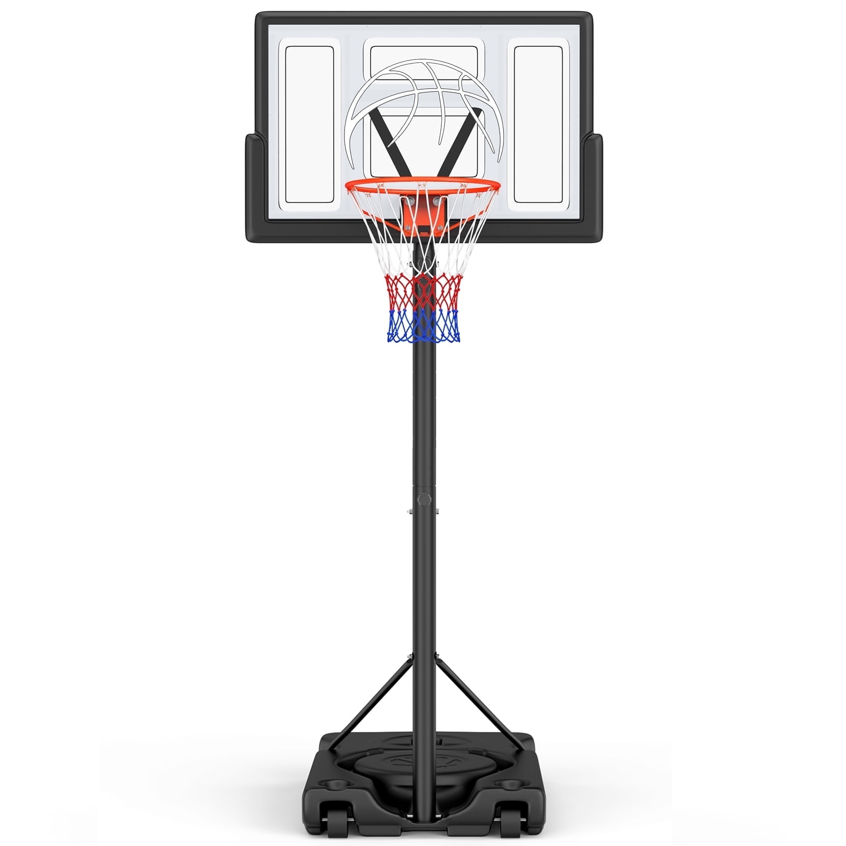 TONBUX Basketball Hoop Outdoor 10ft Adjustable, Portable Basketball ...