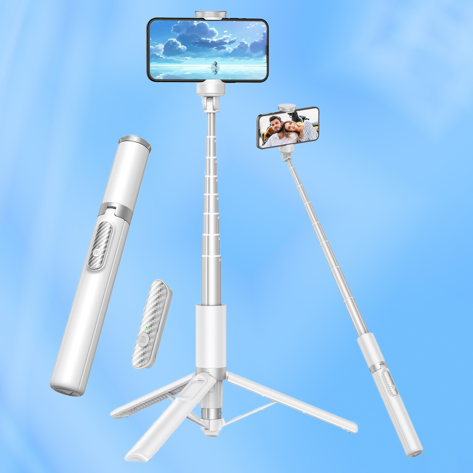 TONEOF 60 In Selfie Stick Tripod for CellPhone 4"-7", Phone Travel ...
