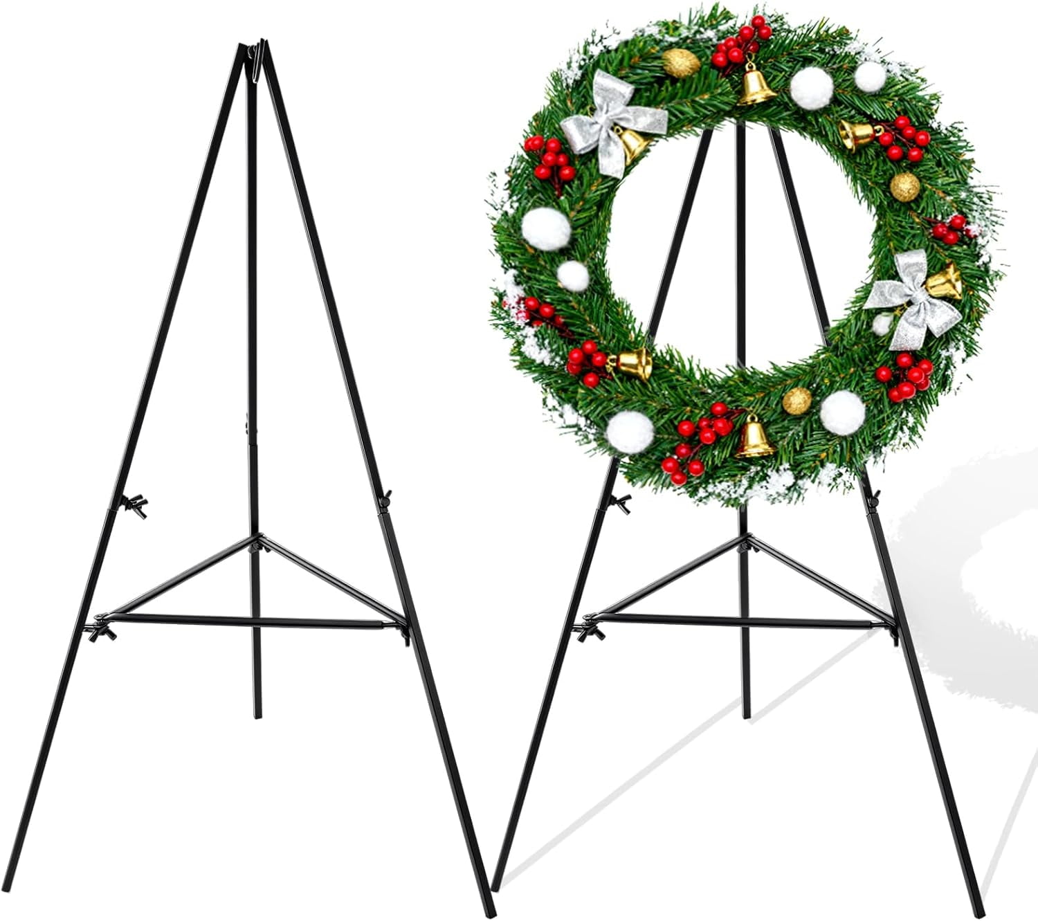 TONGAO 2 Pack Christmas Metal Wreath Stand Holder, Detachable Wreath ...