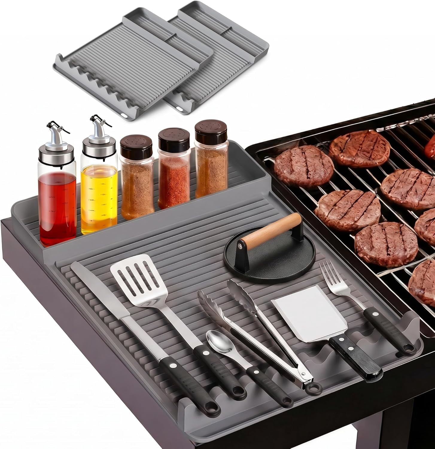 TONGAO Heat Resistant Silicone Grill Mat for Blackstone, 2 Pack 16x11.5 ...