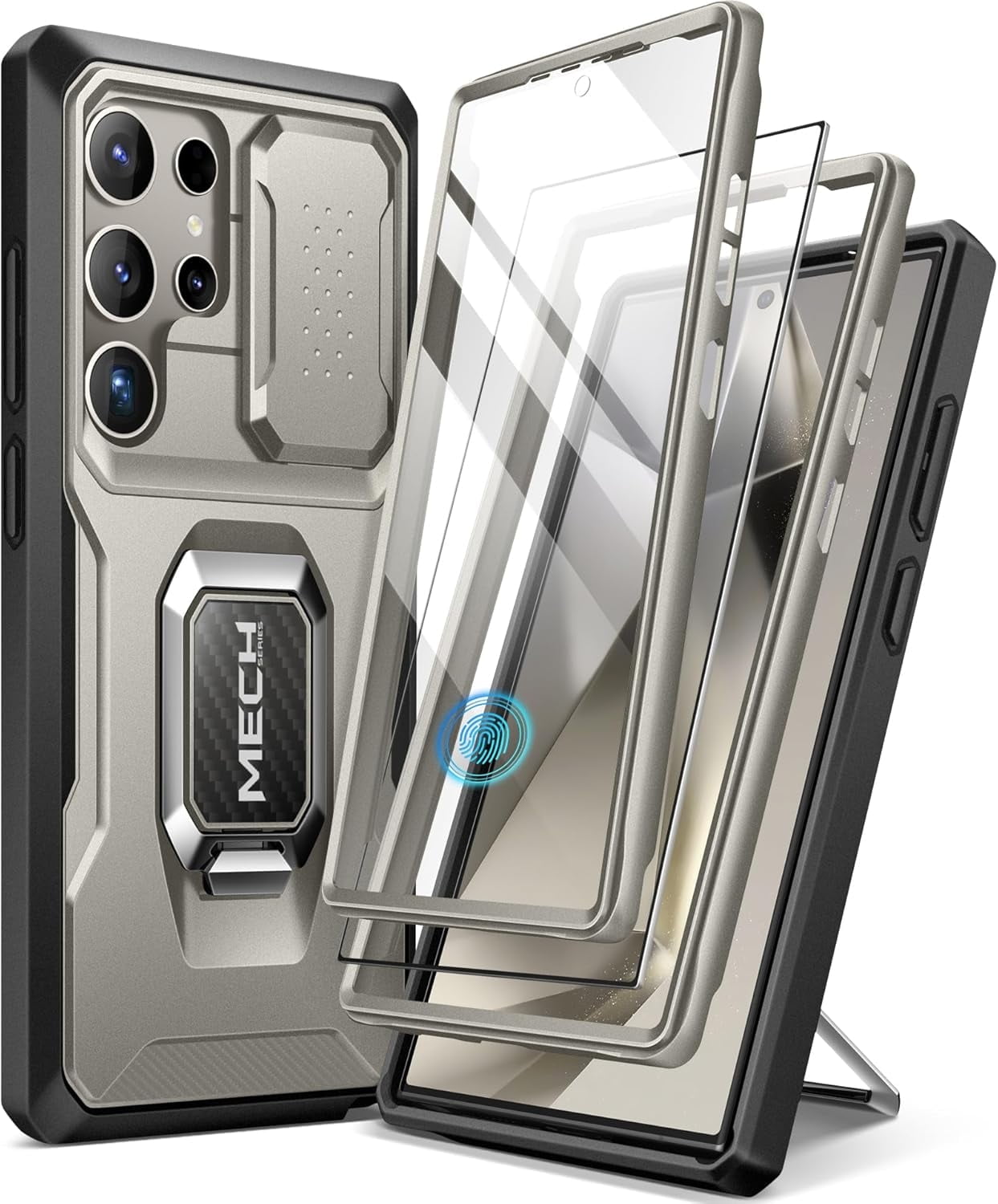 TONGATE Samsung Galaxy S24 Ultra Rugged Kickstand Case TiGray - Walmart.com