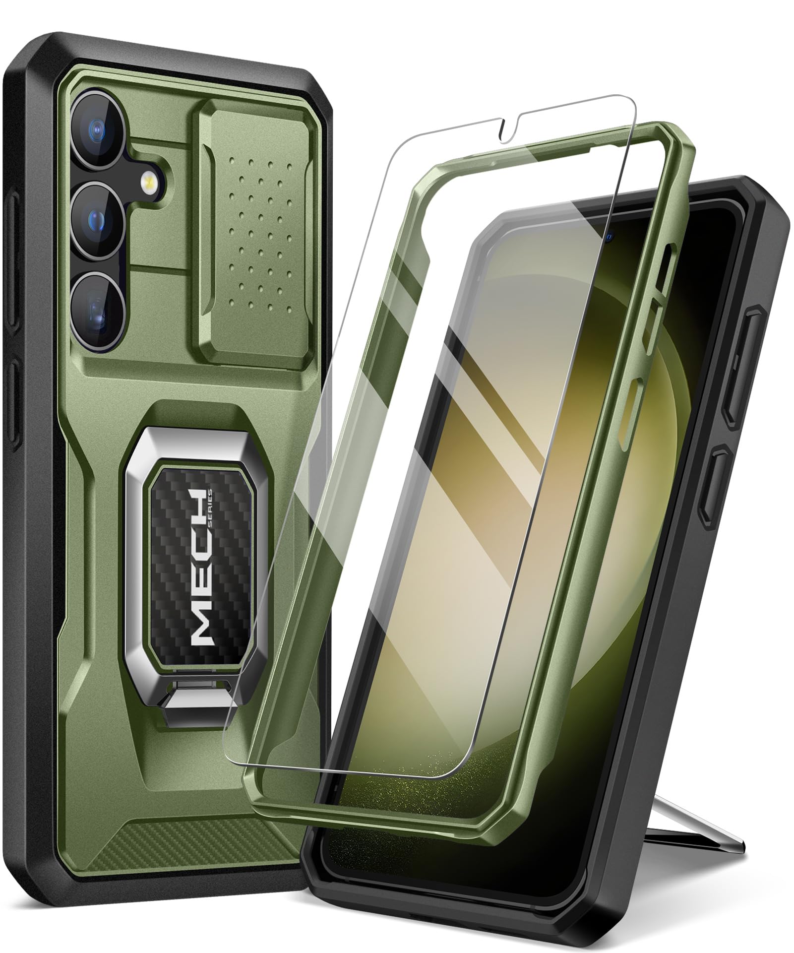 Compatible with Samsung Galaxy A34 5G Bracket Shell,with Slide Camera Lens Cover Compatible with ...