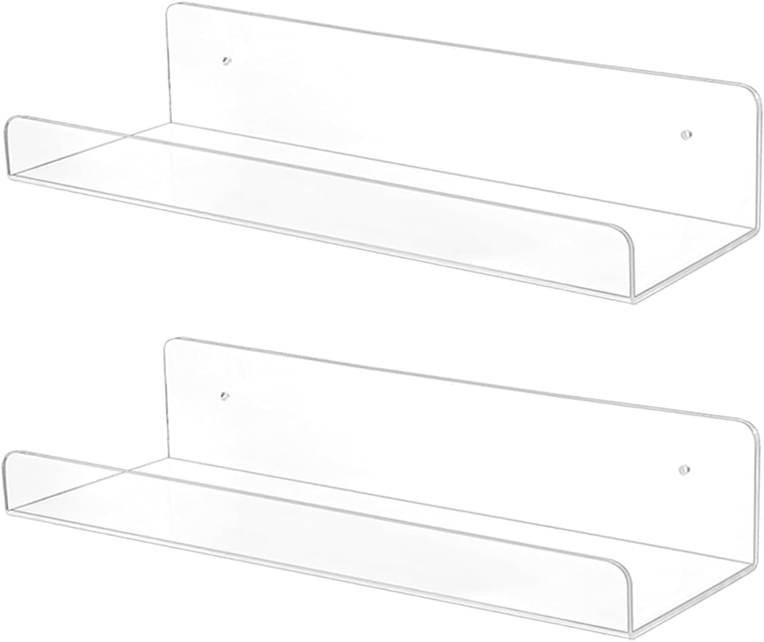 TONICE 2 Pack Acrylic Shelves for Wall 6in Floating Shelf Wall Mounted ...