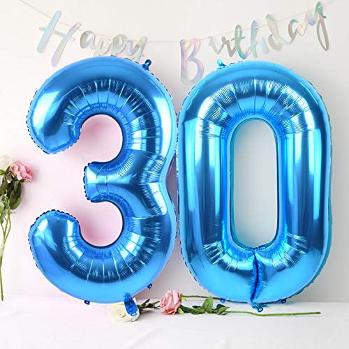 TONIFUL 40 Inch AJH3 Blue Large Numbers Balloon 0-9 Birthday Party ...