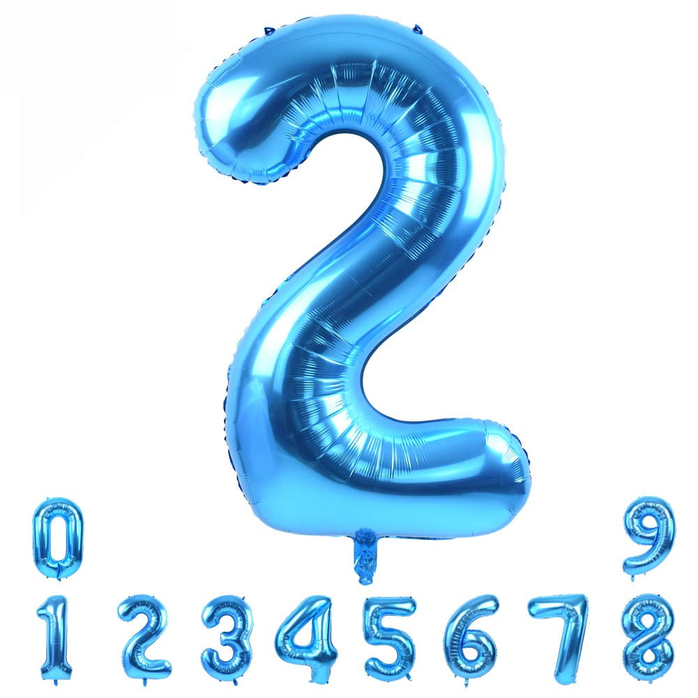 TONIFUL 40 InchEGSC Blue Large Numbers Balloon 0-9 Birthday Decorations ...