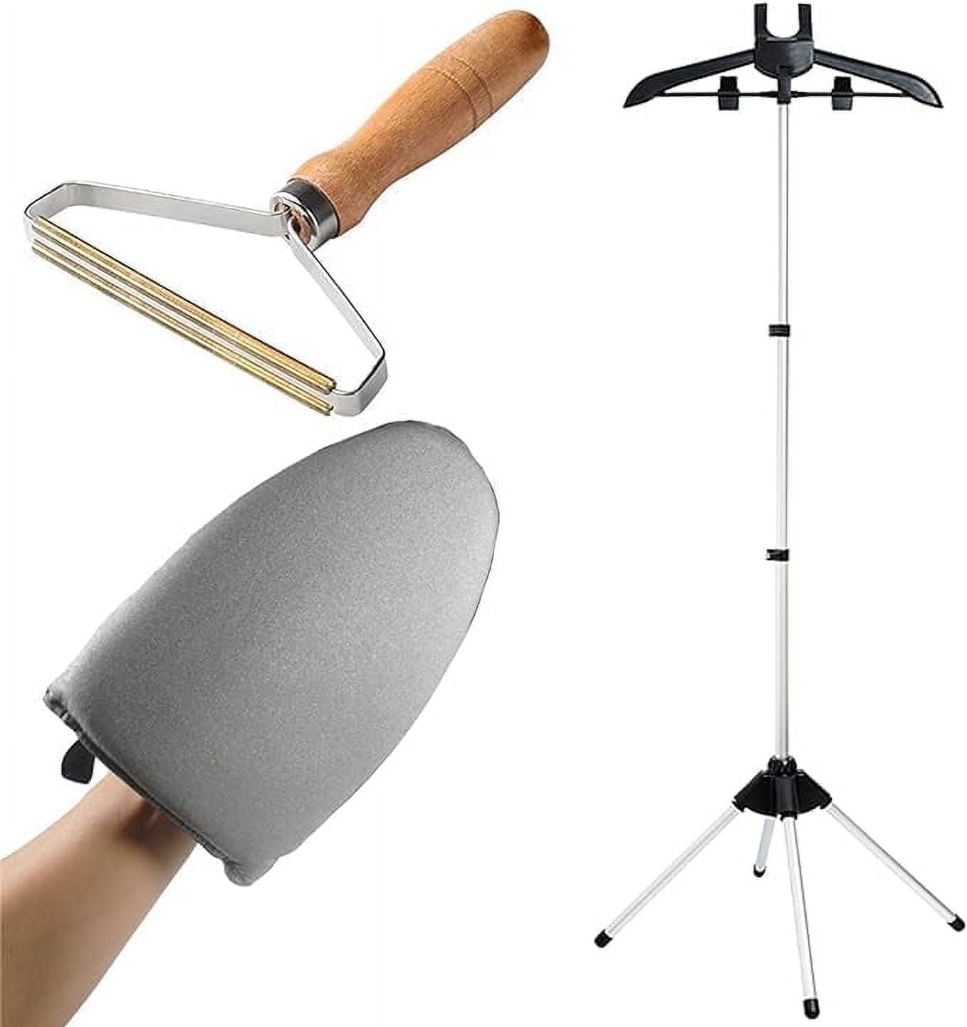 Handheld Garment Steamer Rack with Ironing Gloves, Clothes Hanger for ...