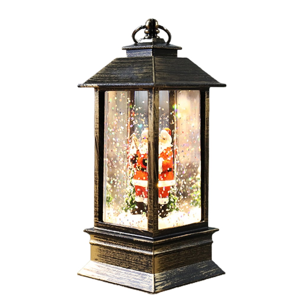 TONKBEEY Christmas Snow Globe Lantern Battery Operated LED Light Water ...